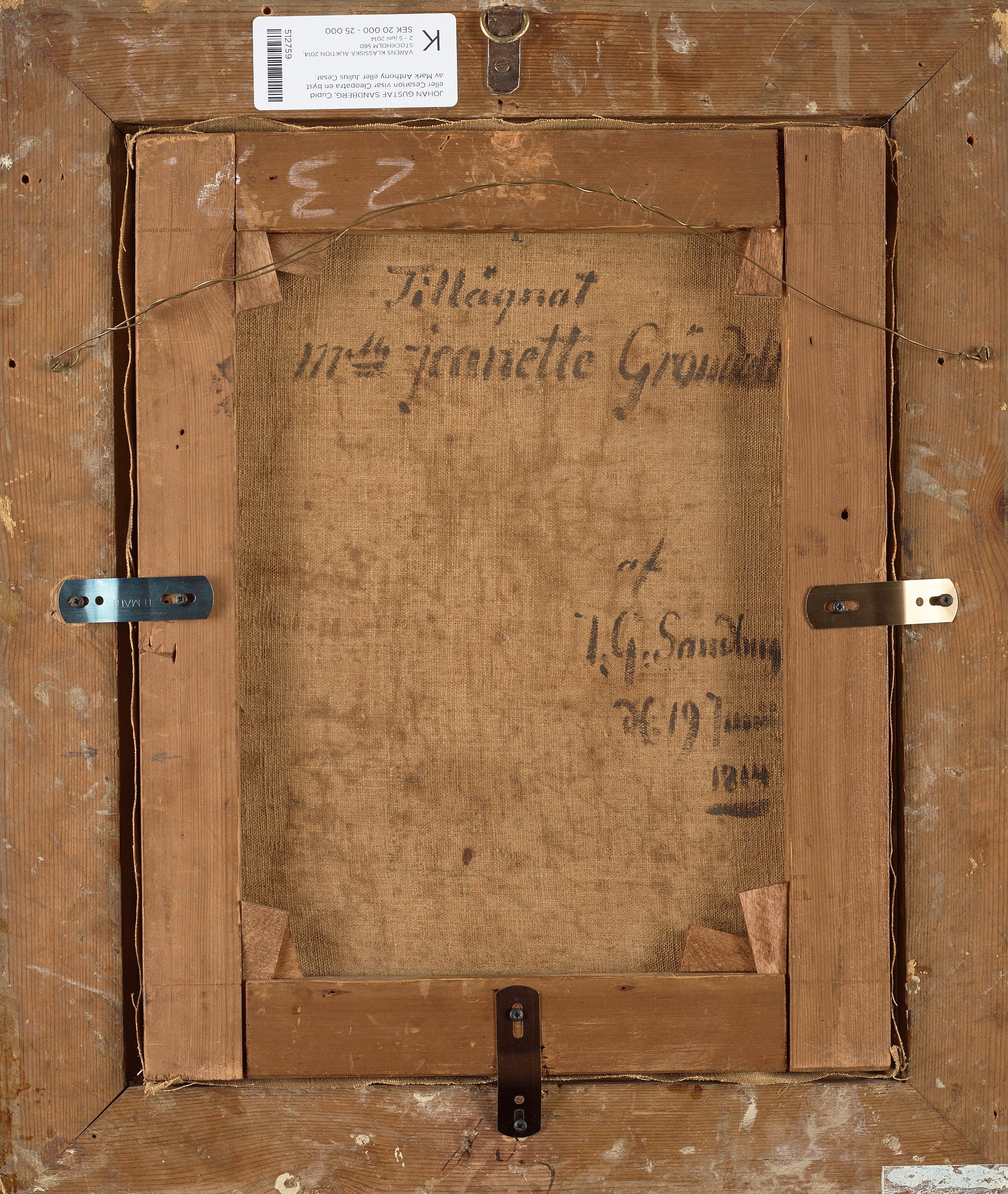 Johan Gustaf Sandberg, Cupid eller Cesarion visar Cleopatra en byst av ...