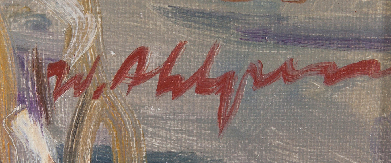 WILLIAM AHLGREN, öljy kankaalle pingotettu levylle, signeerattu ...