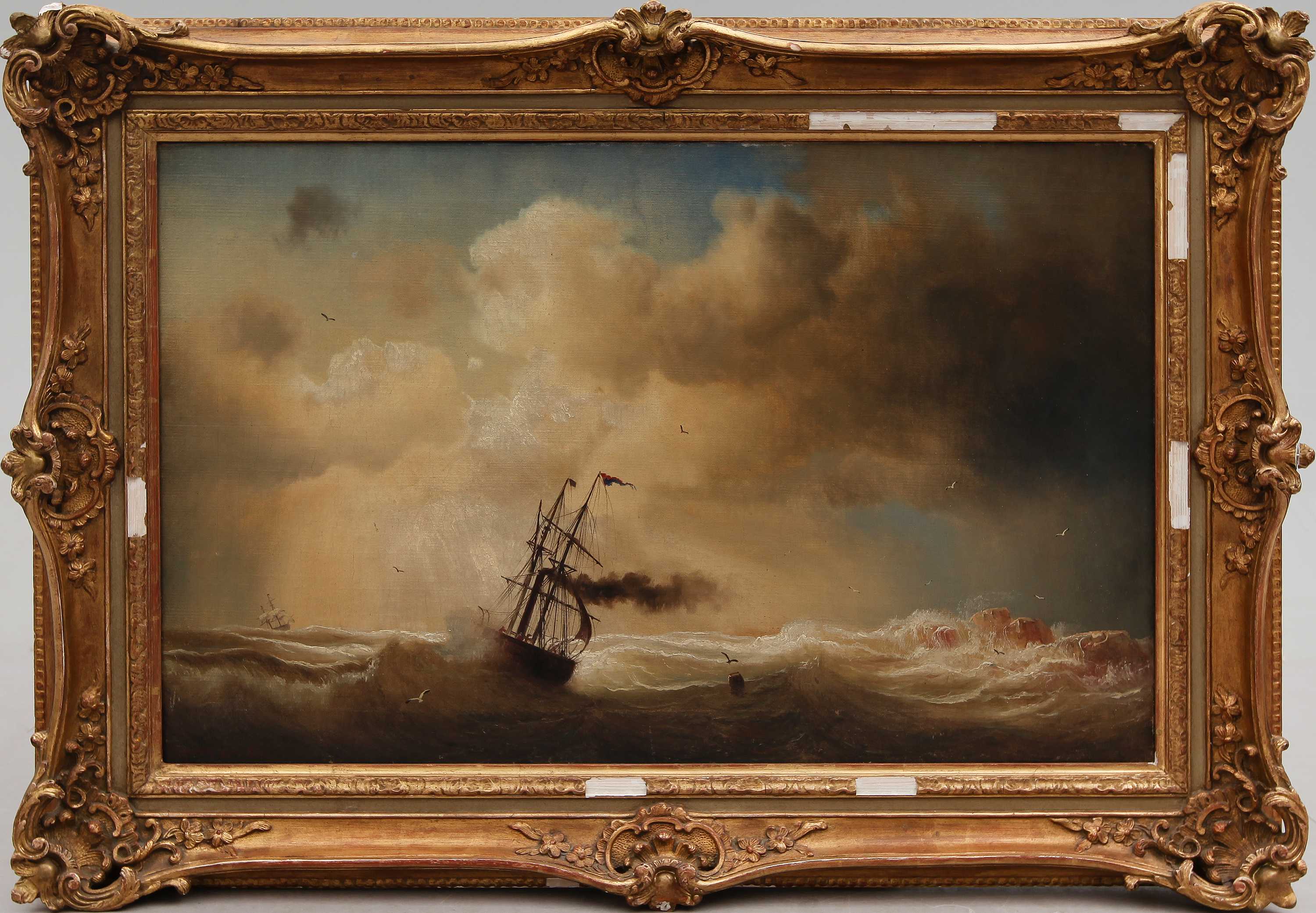 Marcus Larsson, Ship on a stormy sea. - Bukowskis