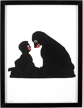 MAKODE LINDE, litografi med uv-lack, signerad och numrerad 53/165 ...