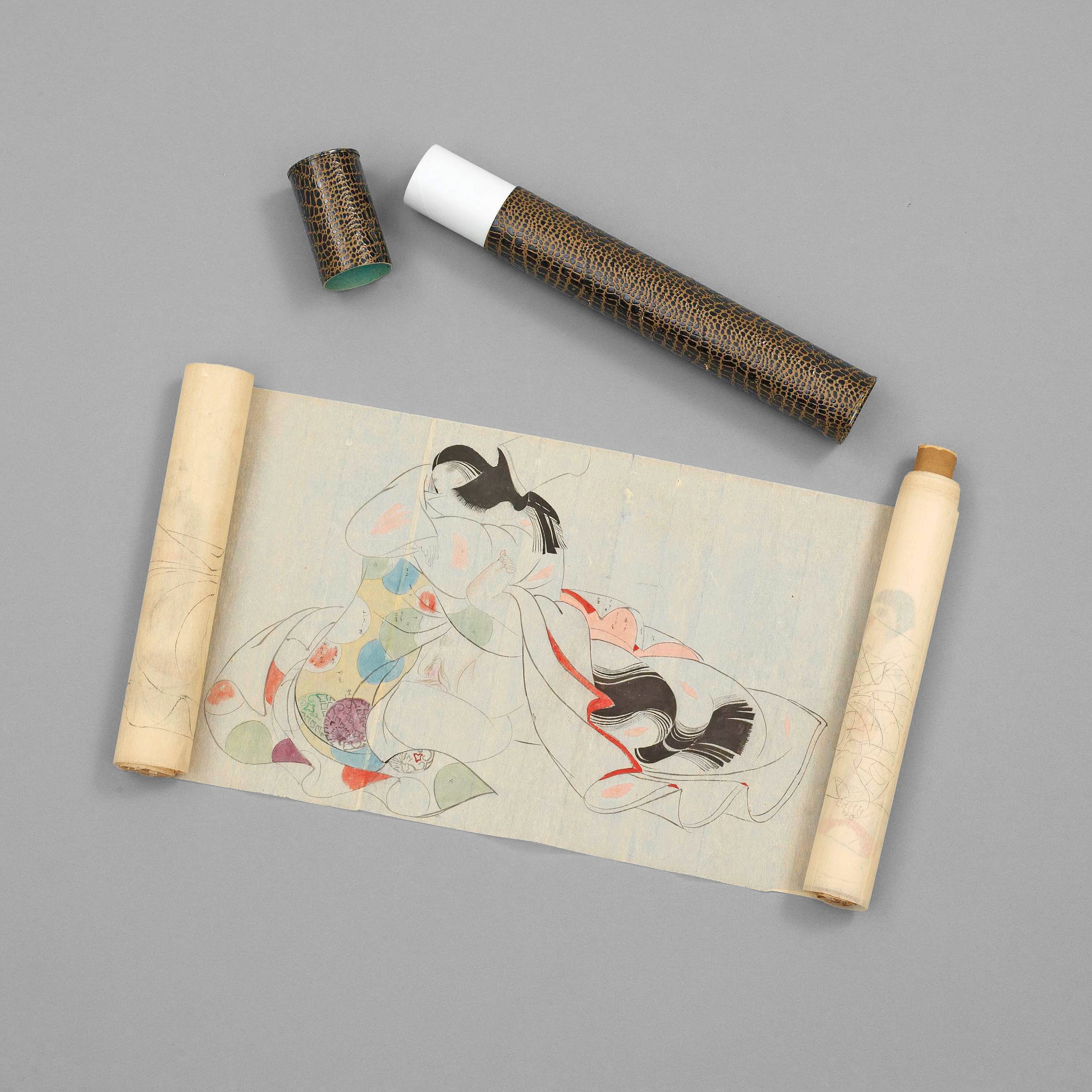 SHUNGAMÅLNING, olika erotiska scener, Meiji (1868-1912). - Bukowskis