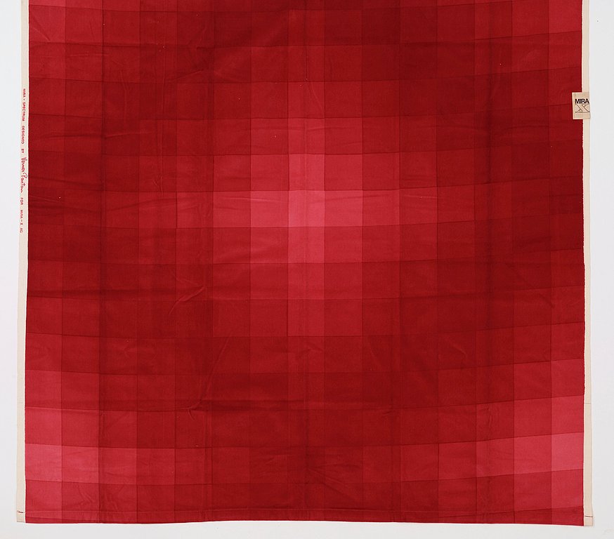 Verner Panton, CURTAIN, FABRIC AND SAMPLERS, 6 PIECES. Cotton velor. A ...