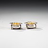 A PAIR OF FABERGÉ SALT CELLARS. ПАРА СОЛОНОК ФАБЕРЖЕ. - Bukowskis