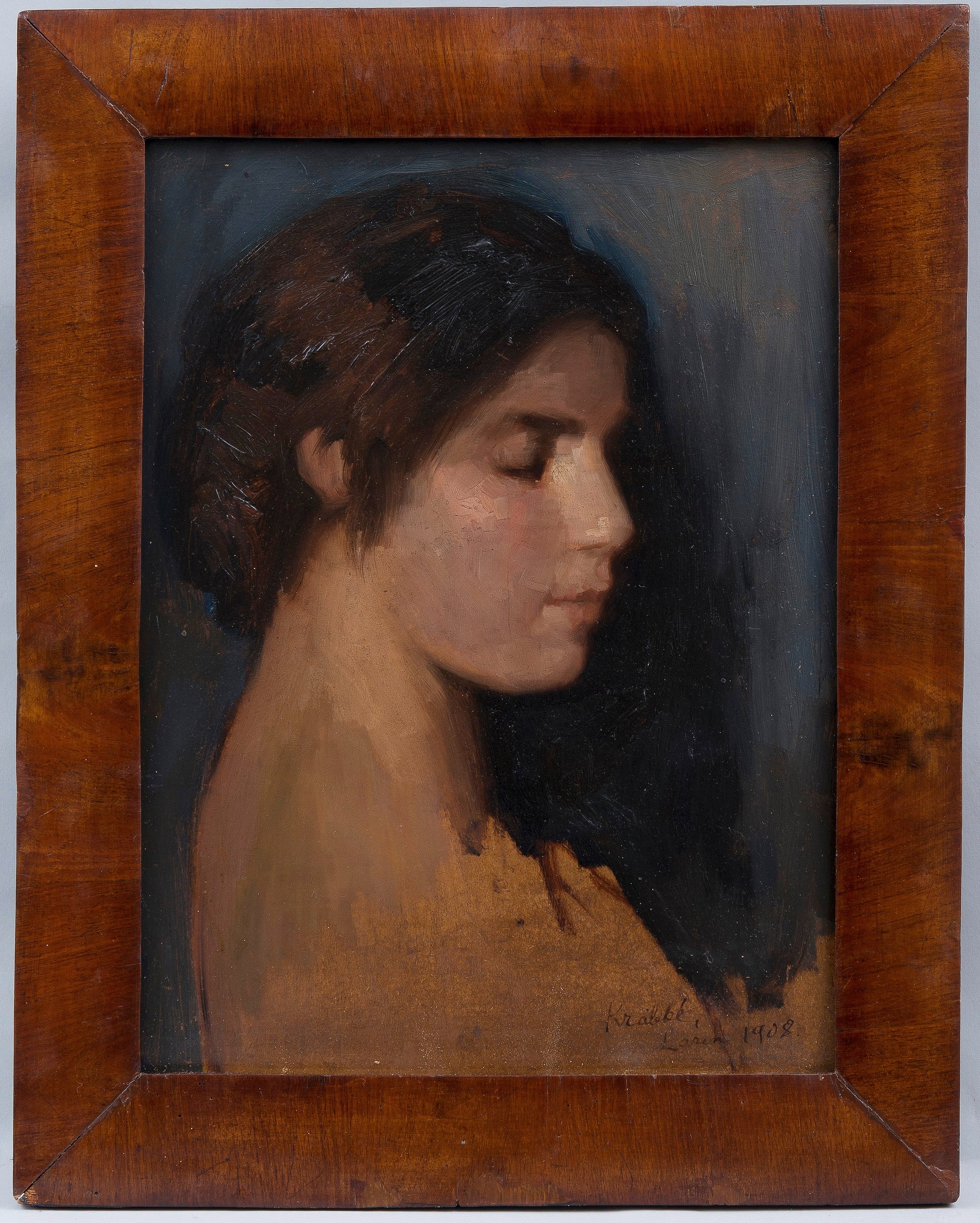 Hendrik Maarten Krabbé, GIRL WITH DARK HAIR. - Bukowskis