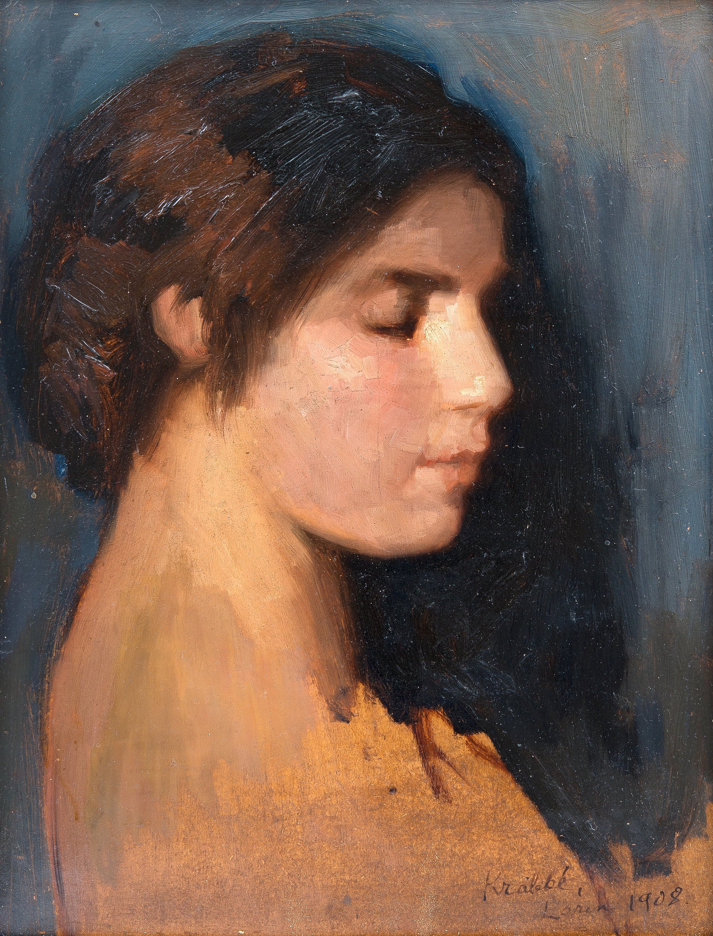 Hendrik Maarten Krabbé, GIRL WITH DARK HAIR. - Bukowskis