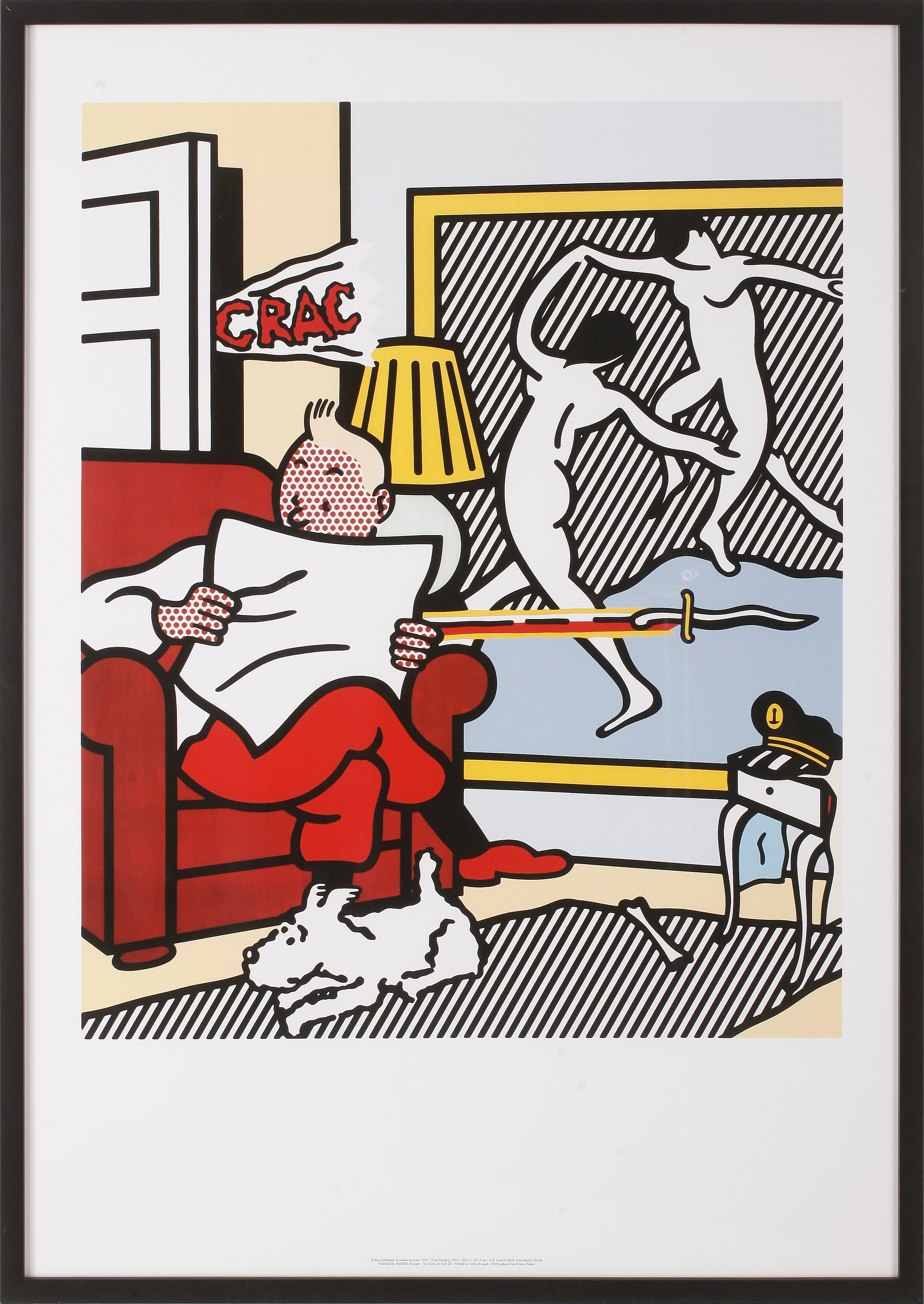 ROY LICHTENSTEIN, efter, offsetlitografi, 1995. "Tintin Reading II ...