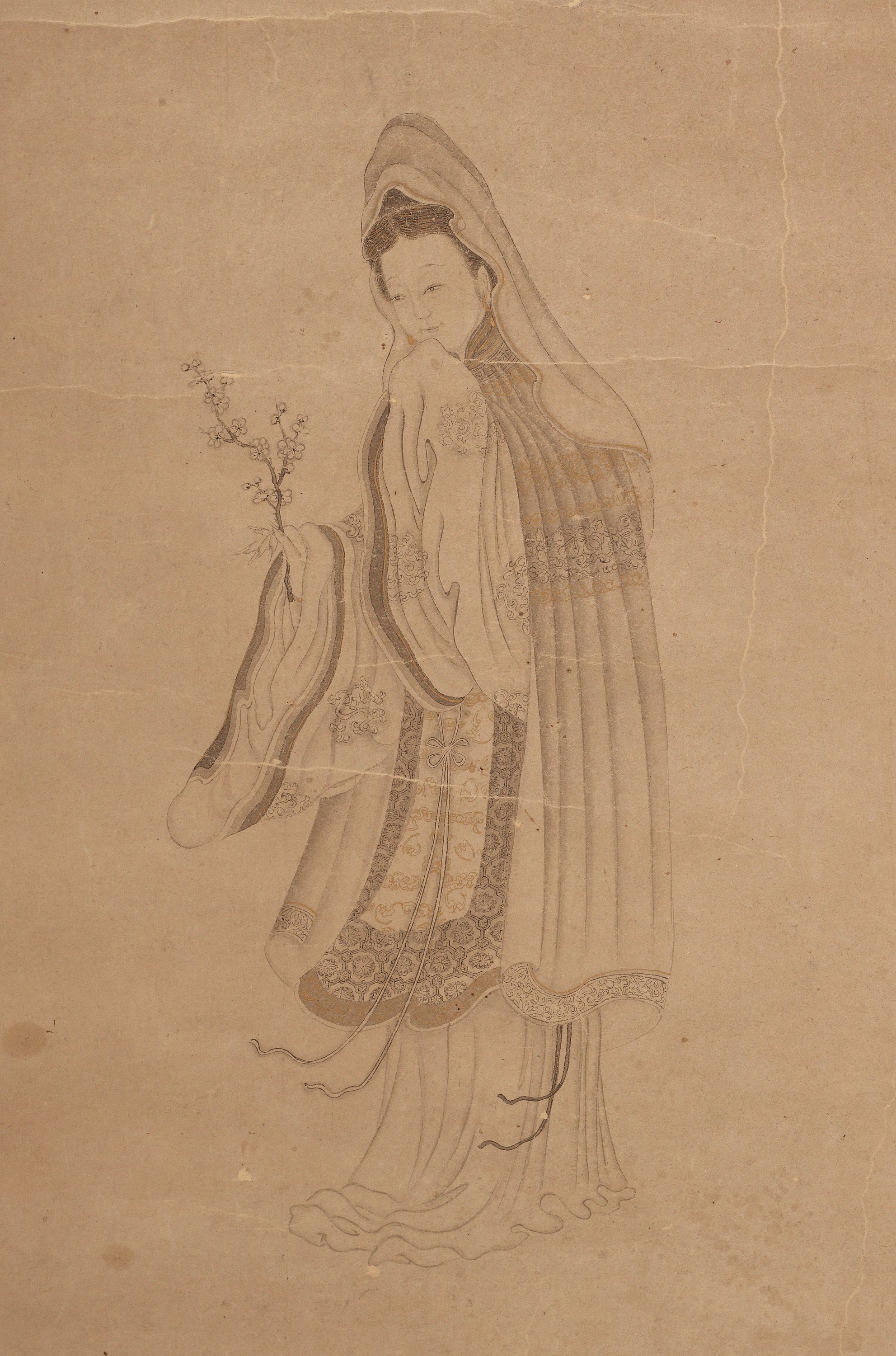 A painting of Guanyin attributed to Gai Qi (1774-1829). - Bukowskis