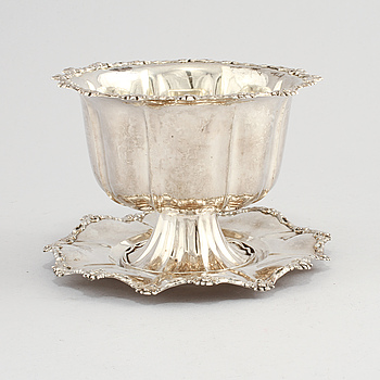 SKÅL med FAT, silver, Claes Peter Hedin, Jönköping, 1871. Vikt 330 g ...
