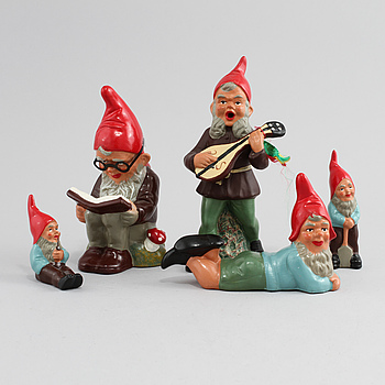 TOMTAR, 5 st, lergods, Heissner samt sannolikt Heissner, 1900-talets ...