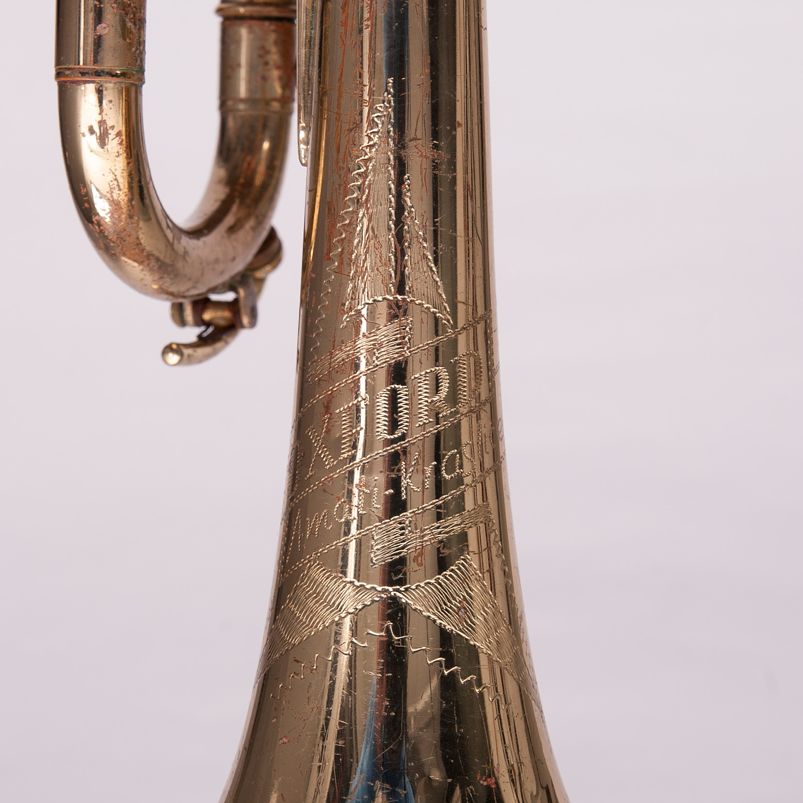 TRUMPET, mässing, Oxford Amati-Kraslice, numrerad 554404. 1900-tal ...