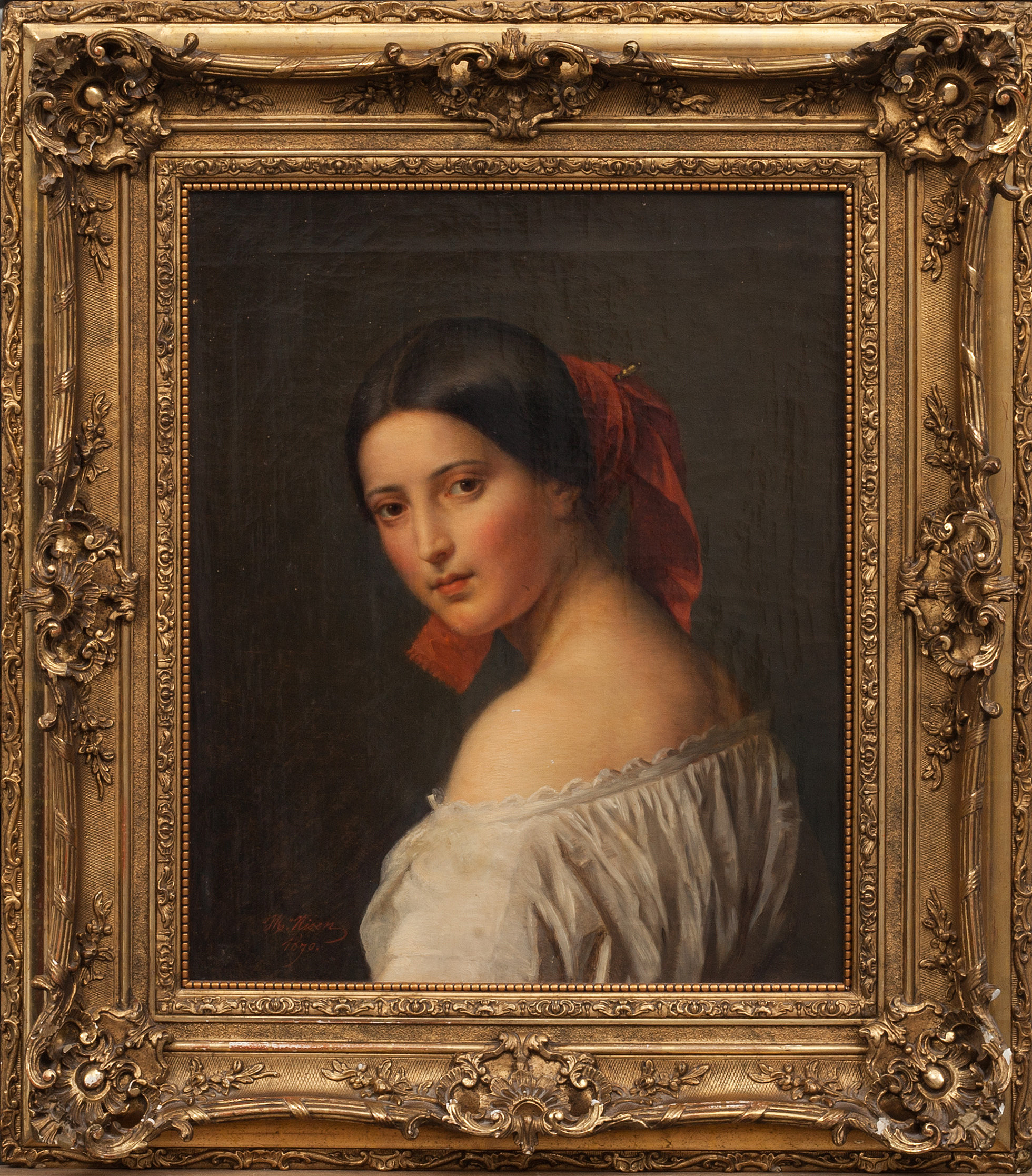 JEAN MATHIEU NISEN, olja på duk, signerad och daterad 1870. - Bukowskis