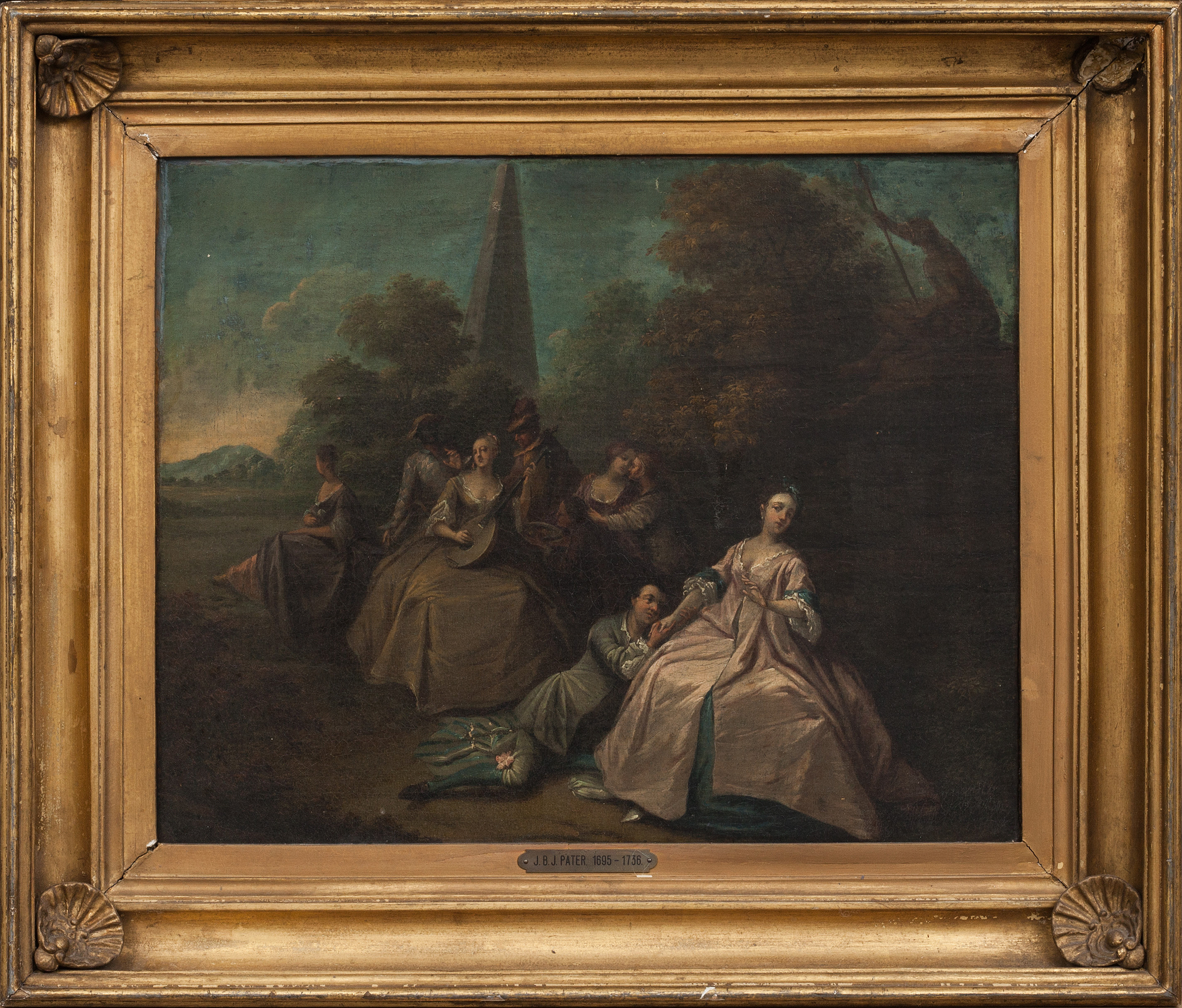 Jean-Baptiste Joseph Pater Circle of, Landscape with lovers in the ...
