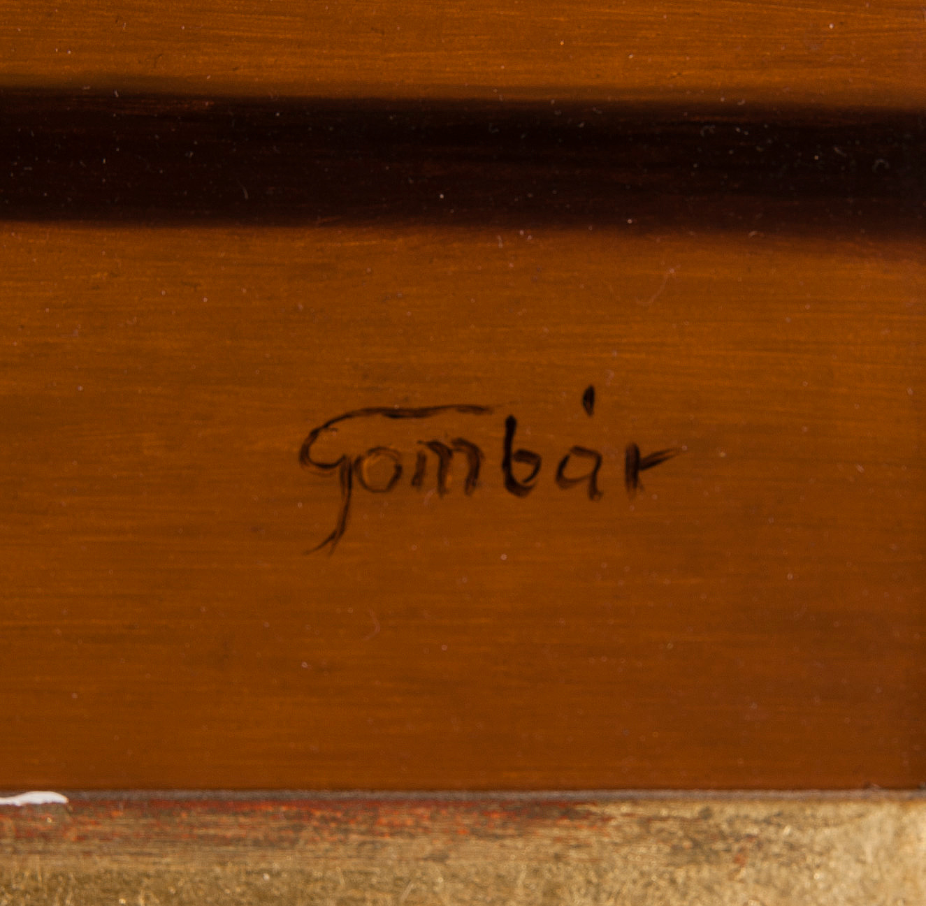 ANDRÁS GOMBÁR, öljy levylle, signeerattu. - Bukowskis