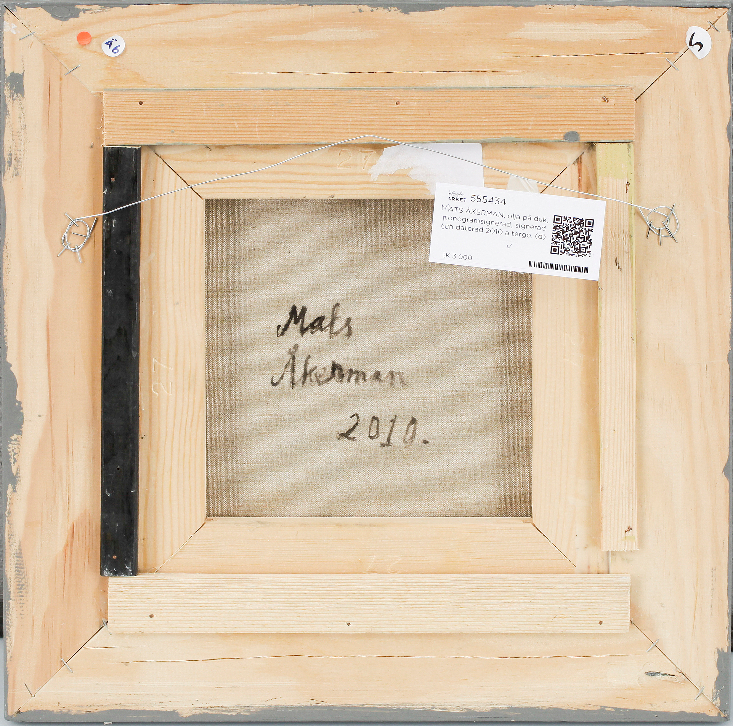 MATS ÅKERMAN, olja på duk, monogramsignerad, signerad och daterad 2010 ...