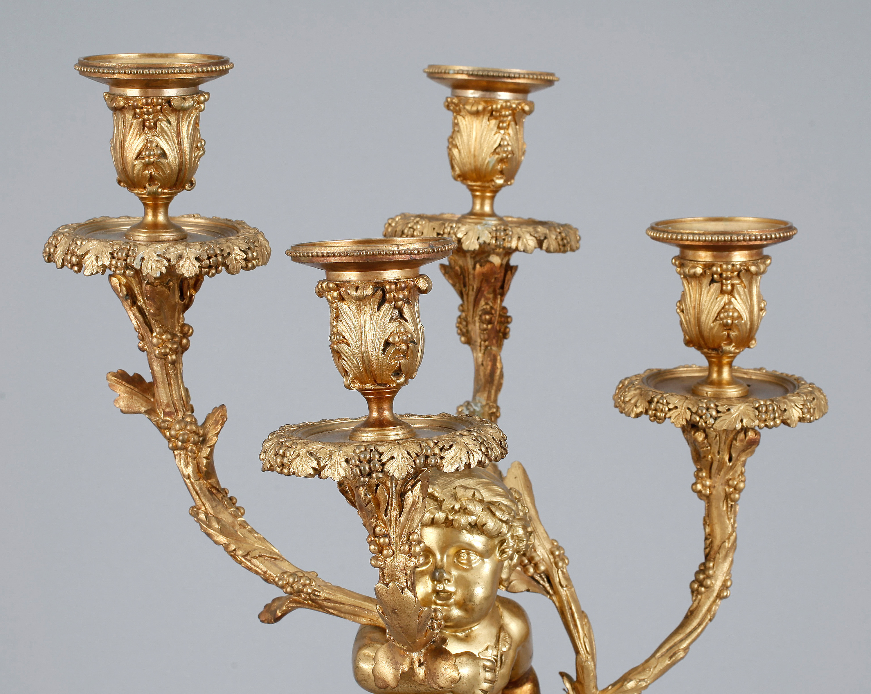 Kandelaber för fyra ljus, 1800-tal, efter model av Louis-Felix de la Rue, Louis XVI-stil ...