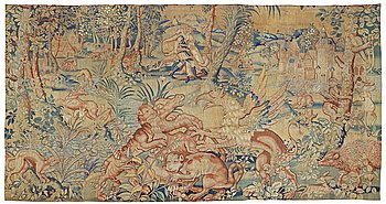 TAPESTRY, tapestry weave. Flanders 16th century. 177 x 330 cm. - Bukowskis