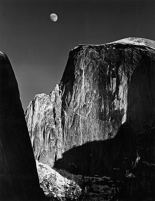 Ansel Adams, "Moon and Half Dome, Yosemite National Park, ca. 1960 ...
