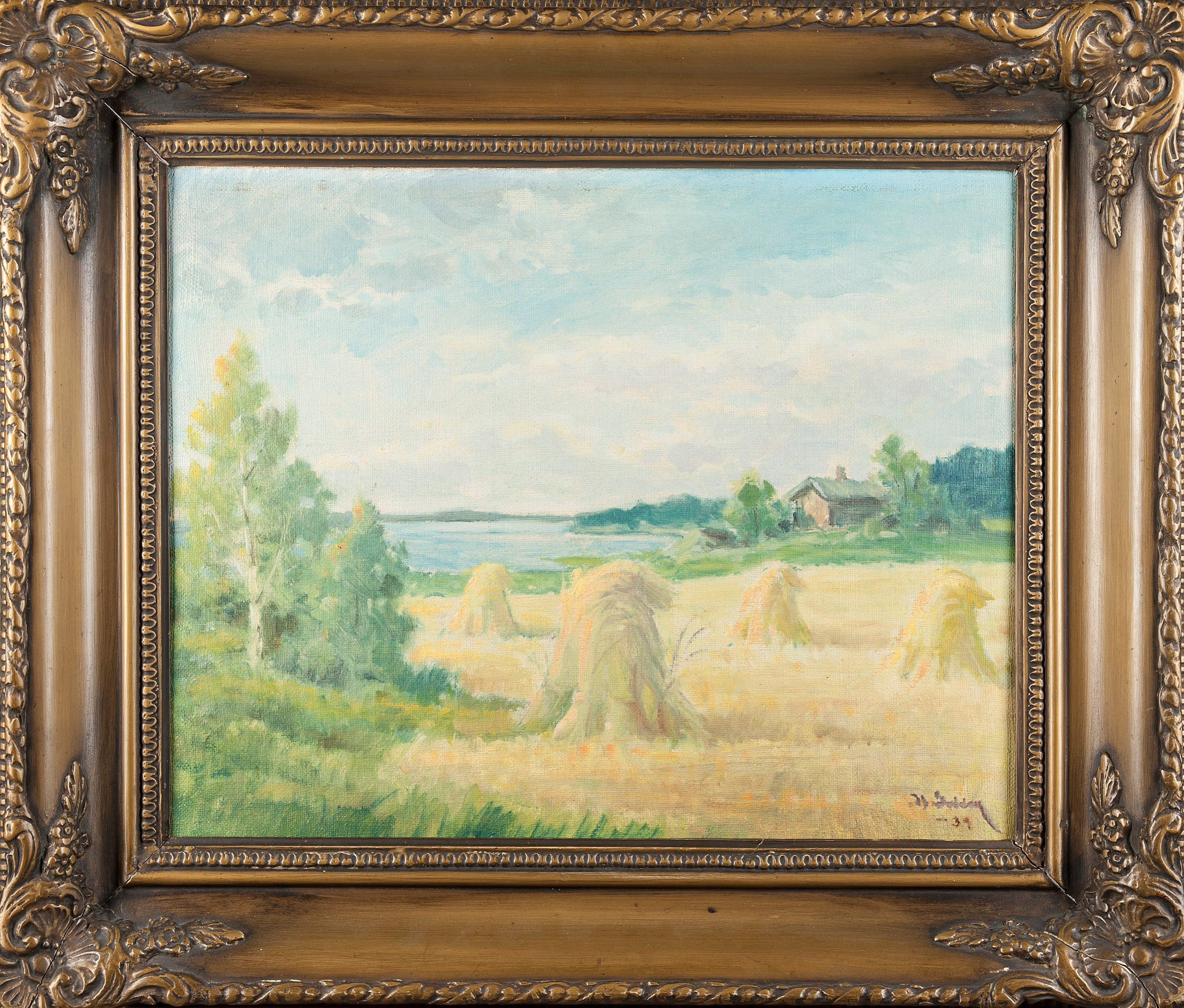 UUNO SOLDAN, öljy kankaalle, pingotettu levylle, signeerattu ja ...