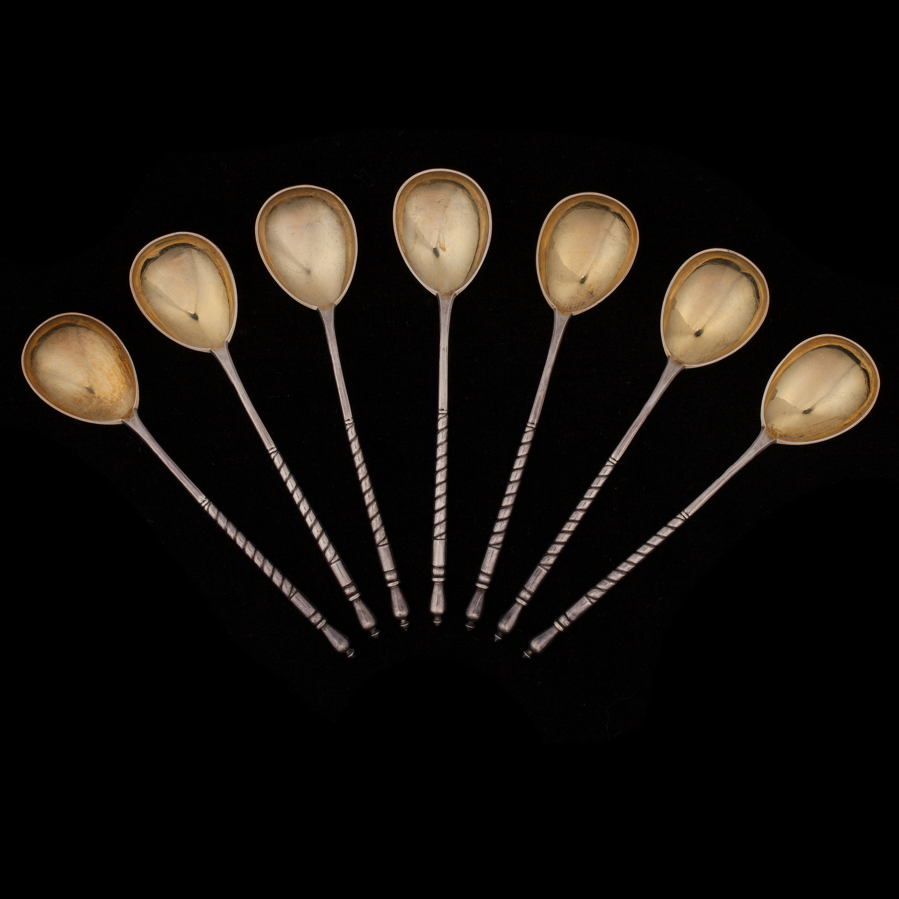 TESKEDAR, 7 st, silver, Ryssland. Vikt 133 g. - Bukowskis