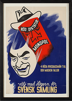 AFFISCHER, 2 st, politiska budskap, 1936. - Bukowskis