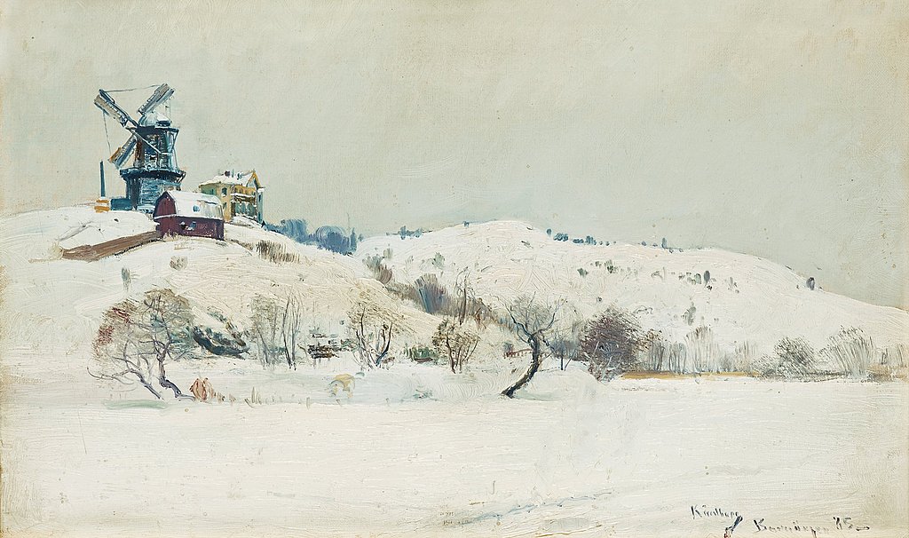 Johan (John) Kindborg, Winter scene from Barnängen, Stockholm. - Bukowskis