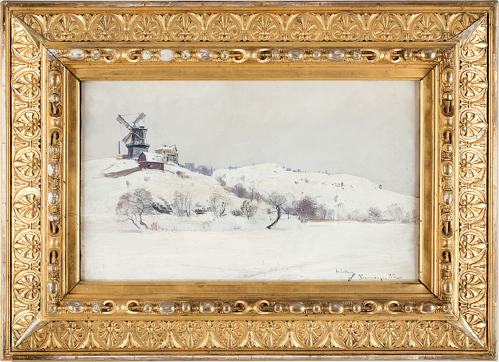 Johan (John) Kindborg, Winter scene from Barnängen, Stockholm. - Bukowskis