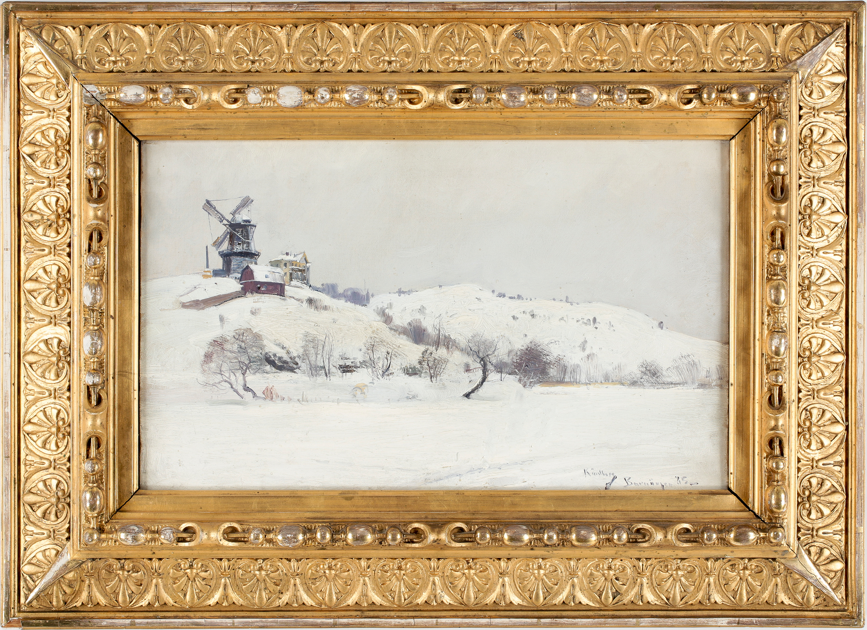 Johan (John) Kindborg, Winter scene from Barnängen, Stockholm. - Bukowskis