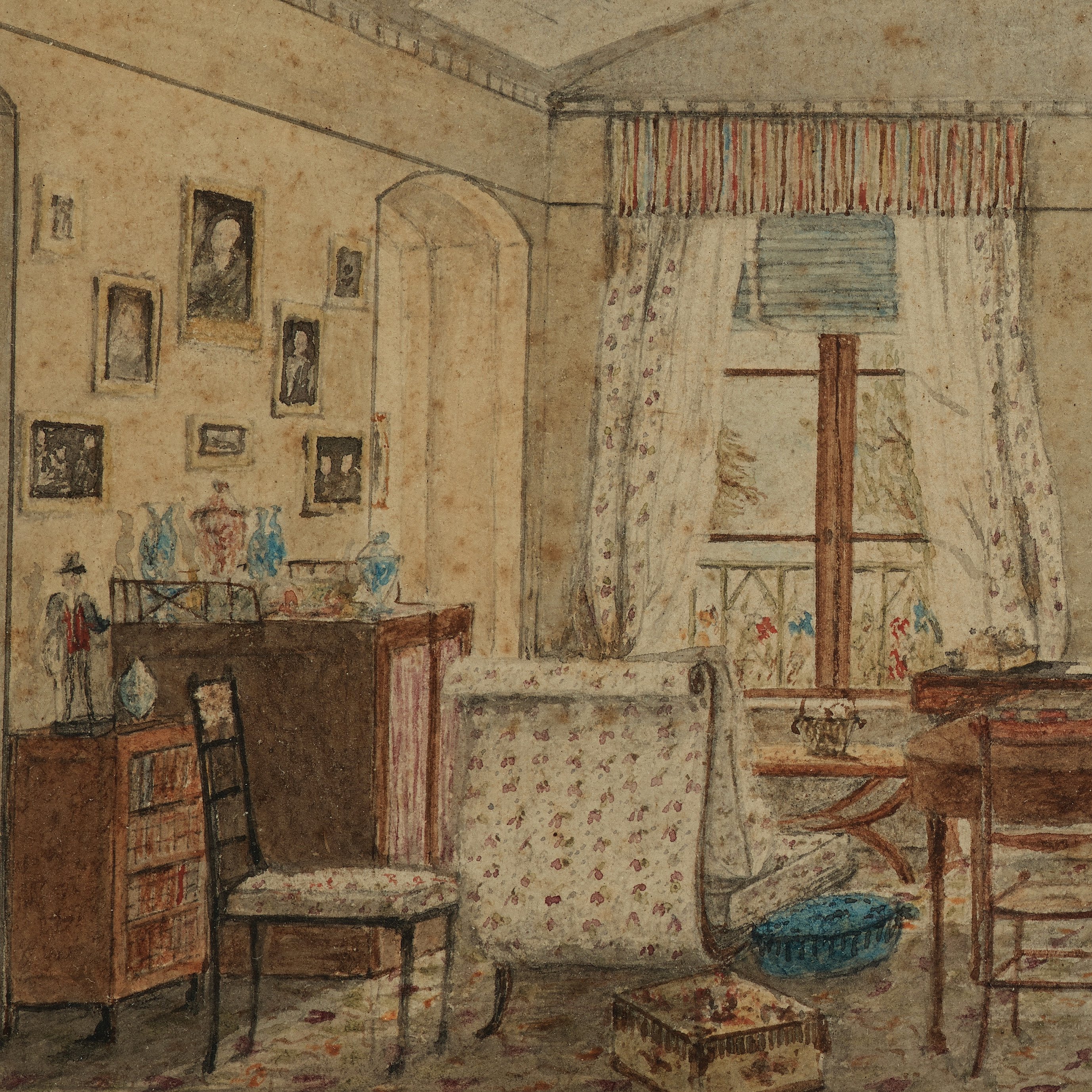 Maria Elisabeth Augusta (Lily) Cartwright, Drawing room at Aynhoe Park ...