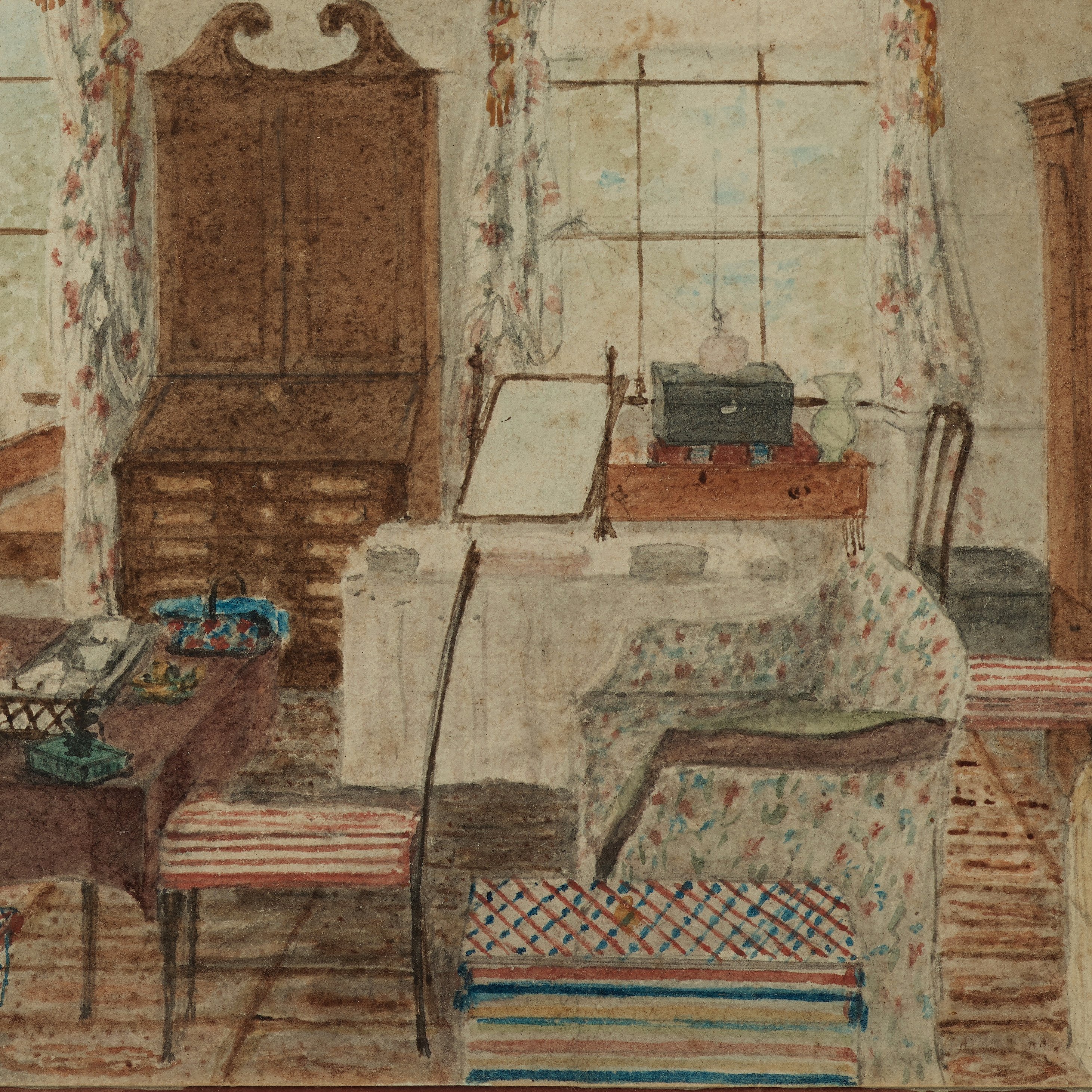 Maria Elisabeth Augusta (Lily) Cartwright, Bedchamber at Aynhoe Park ...