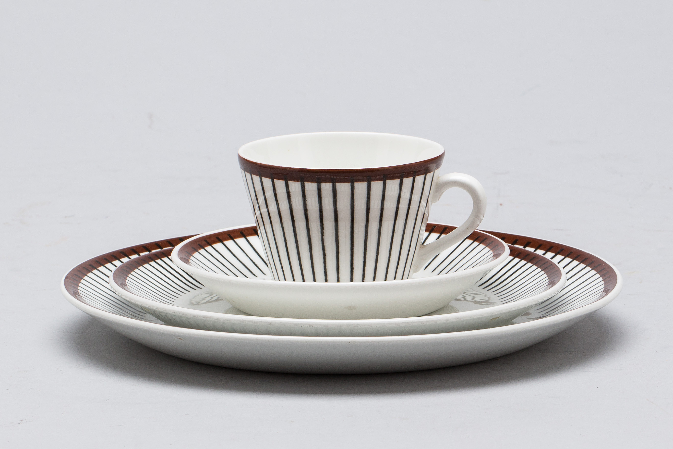 KAFFESERVIS, 18 delar, benporslin, "Spisa Ribb", Stig Lindberg ...