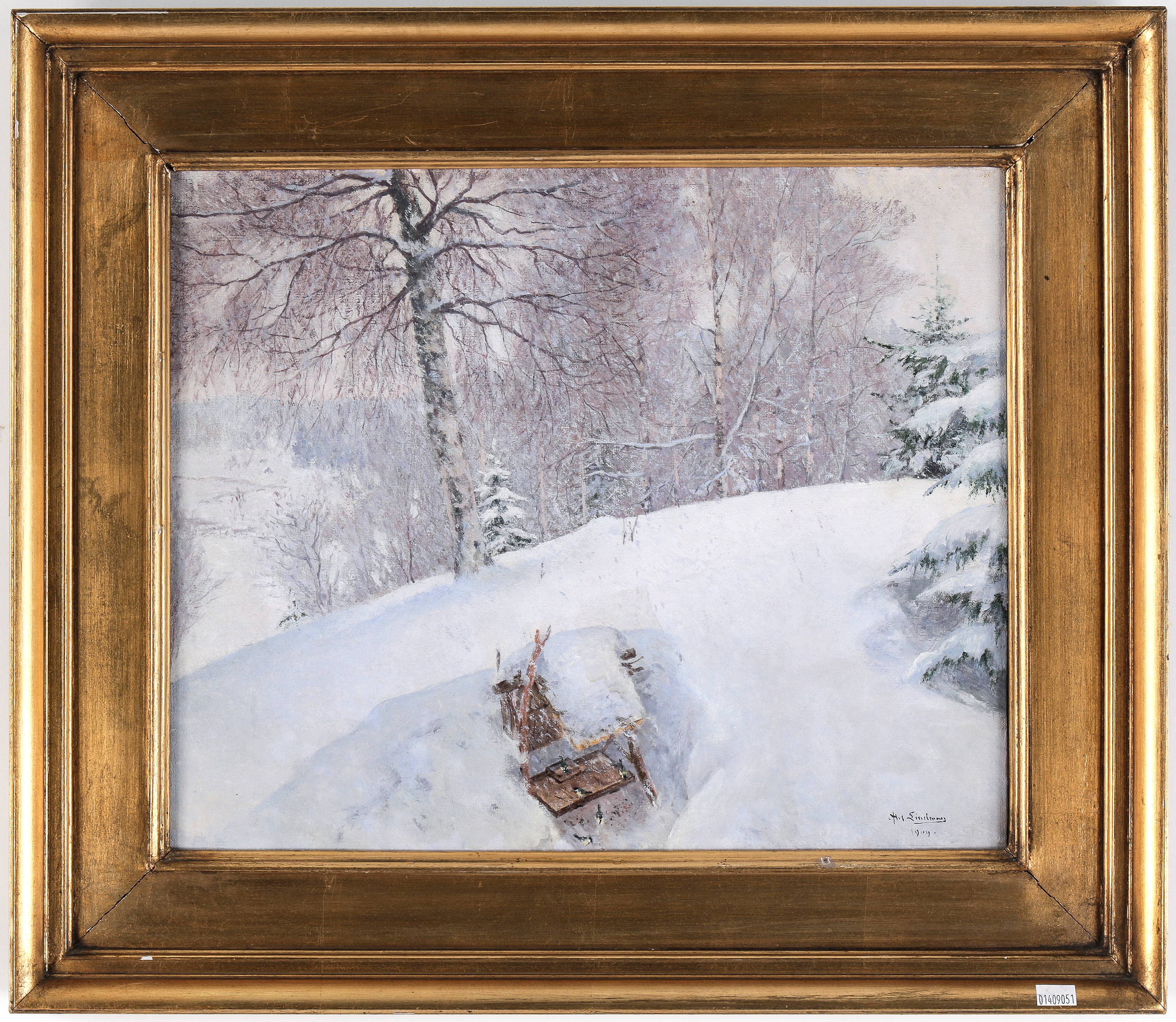 AXEL LINDMAN, Olja på duk. Signerad och daterad 1909. - Bukowskis