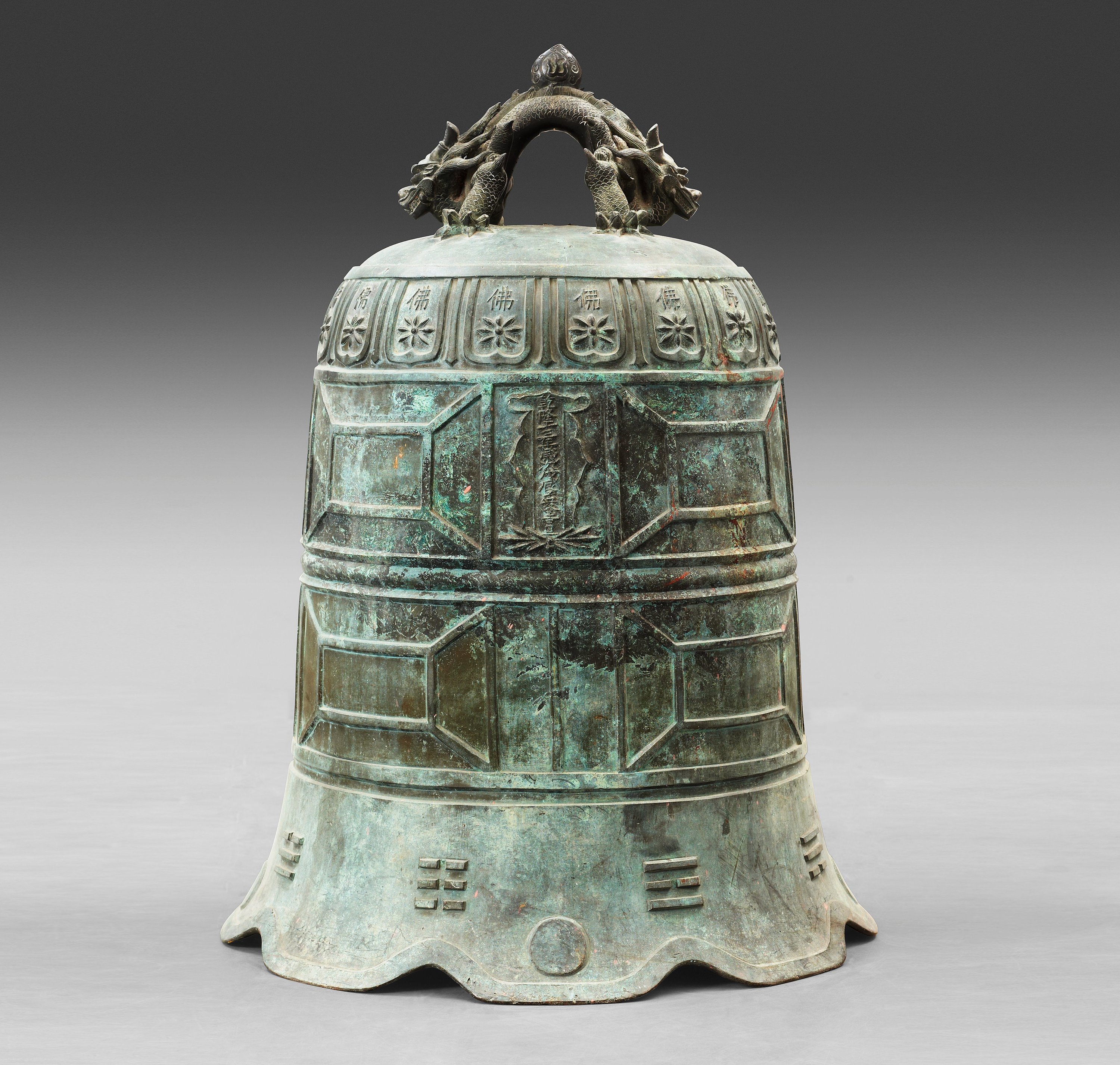 A large dated bronze Buddhist temple bell, Qing dynasty (1644-1912 ...