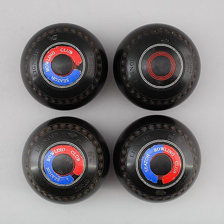KLOT, 4 st, lignoid, lawn bowls, Thomas Taylor, Scotland. - Bukowskis