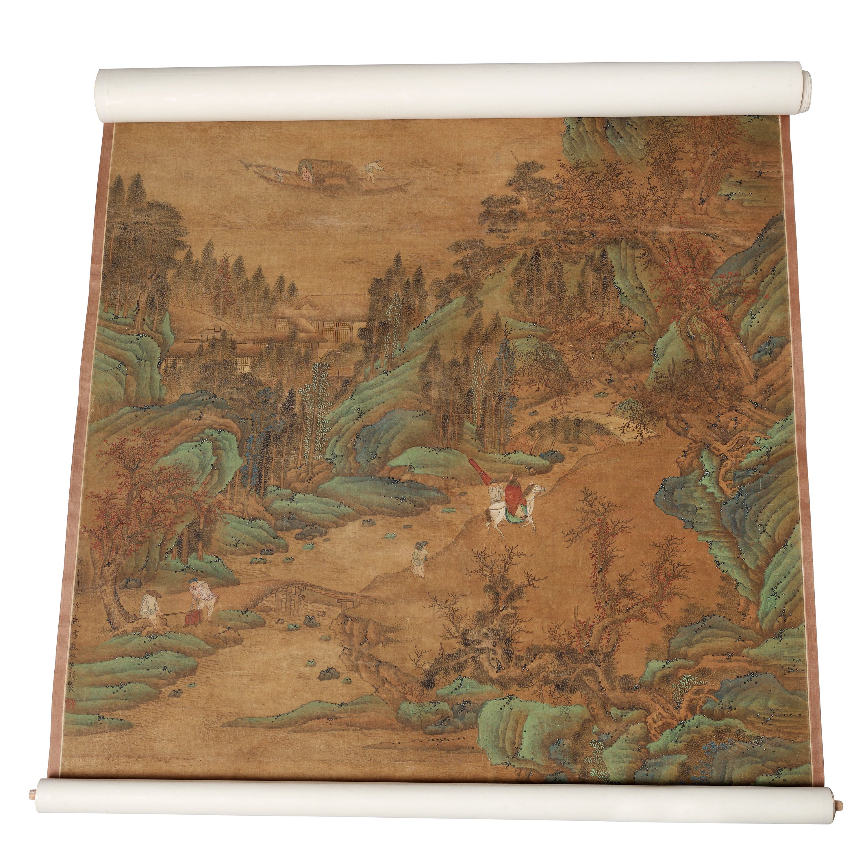 A hanging scroll in the style of Qiu Ying (c. 1494-1552), Qing Dynasty ...