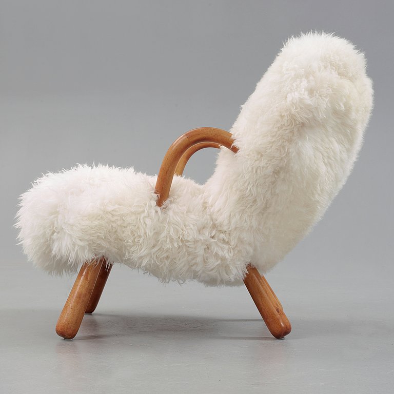 A 'Clam' easy chair attributed to Philip Arctander, 1940-50's. - Bukowskis