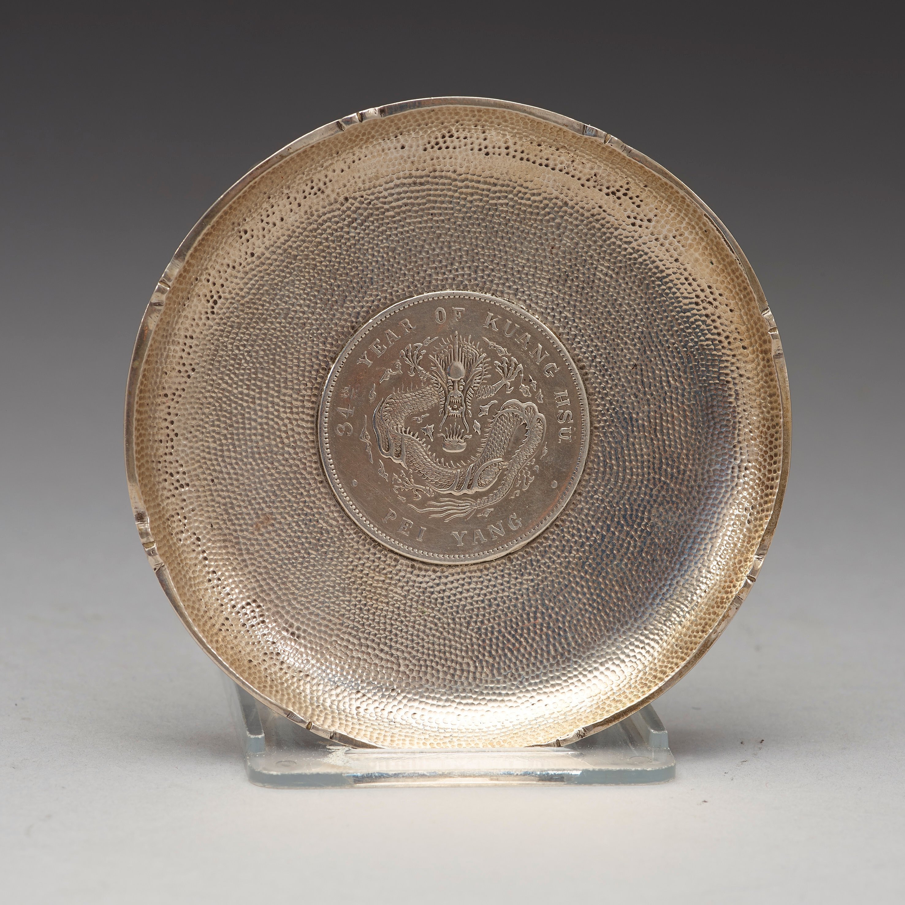 A set of five silver coin dishes, partially Zee Sung Shanghai, early ...