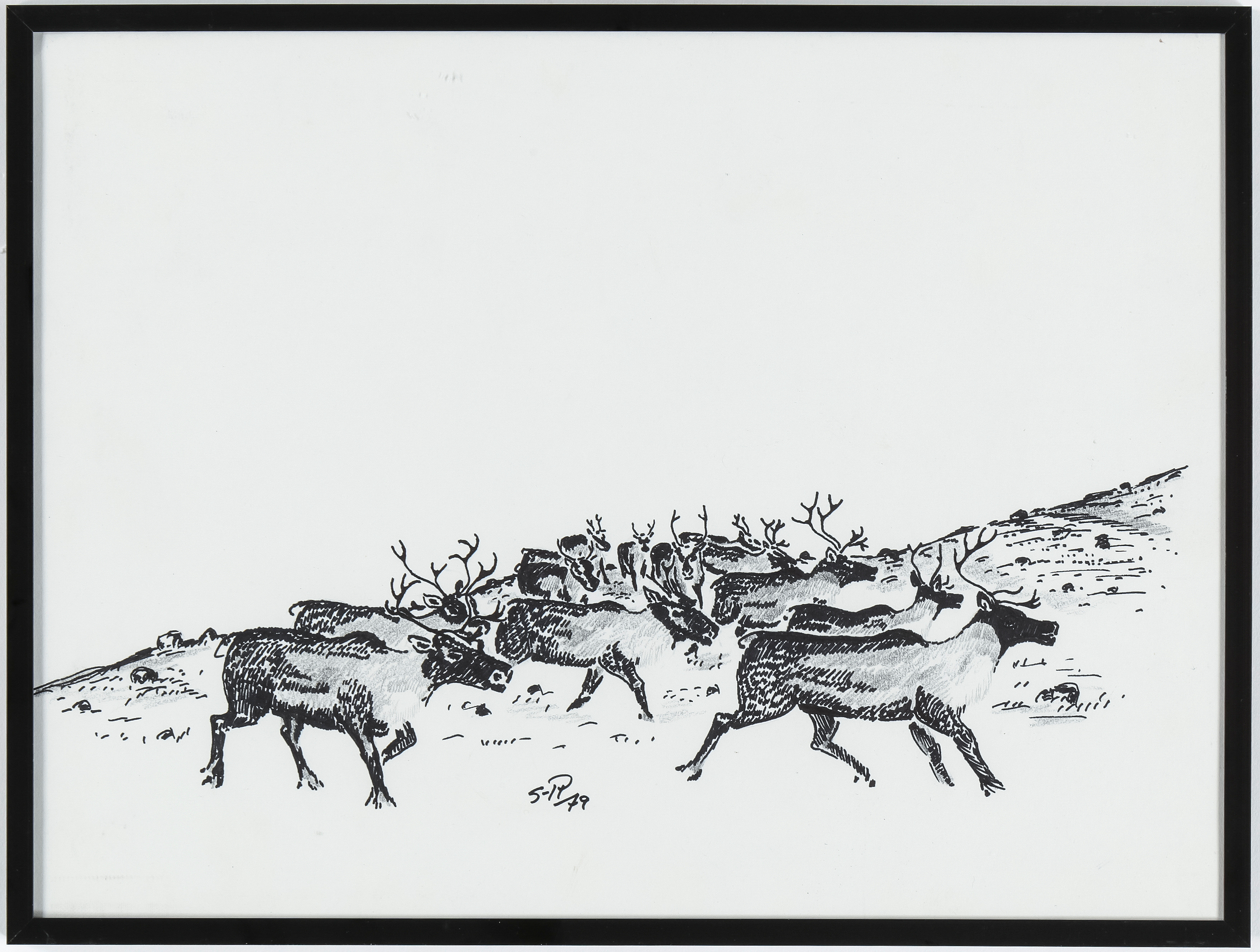 LARS PIRAK, teckning, signerad och daterad -79. - Bukowskis