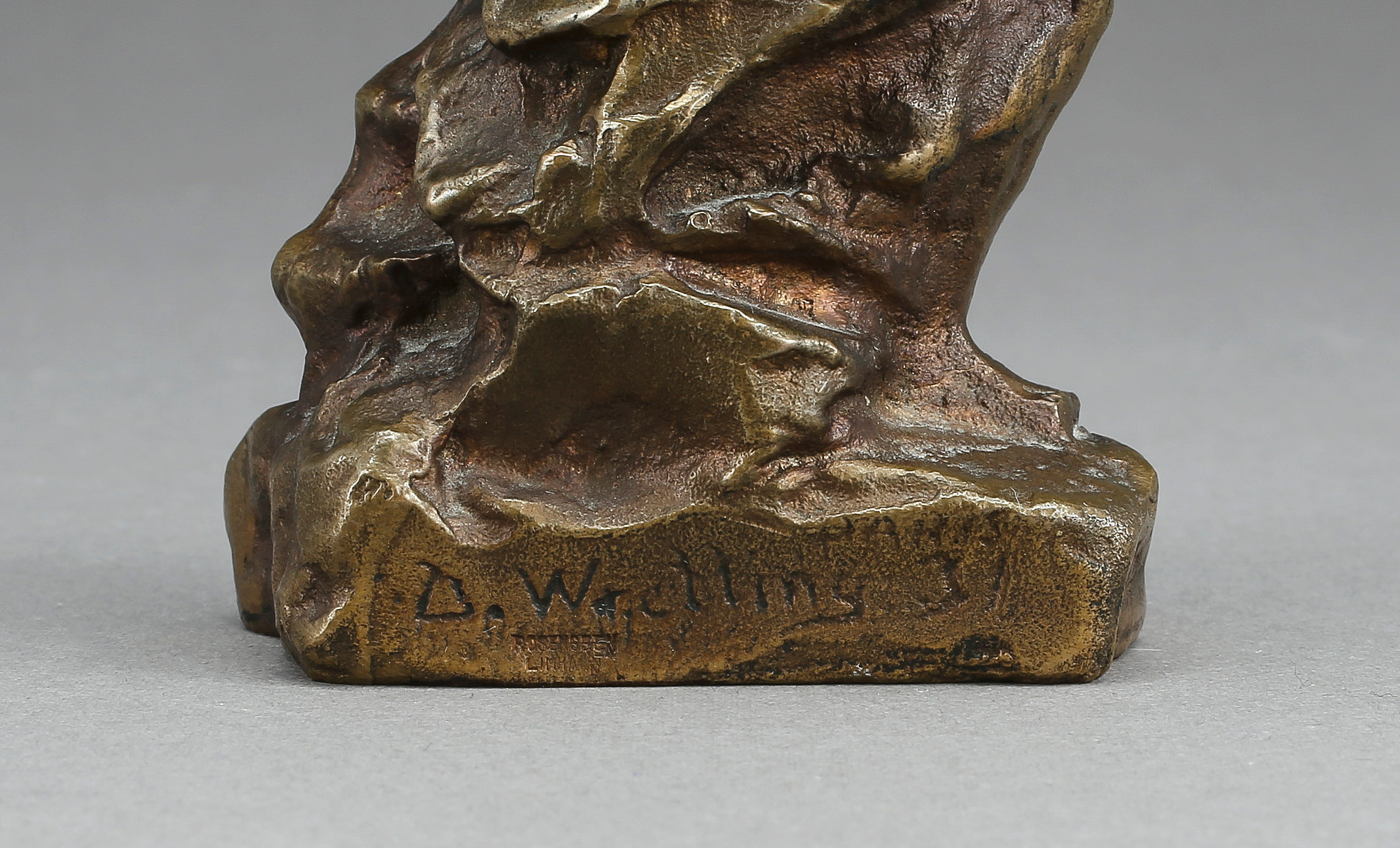 DAVID WRETLING, skulptur, brons, Paris, daterad -31. Gjutarstämplar ...