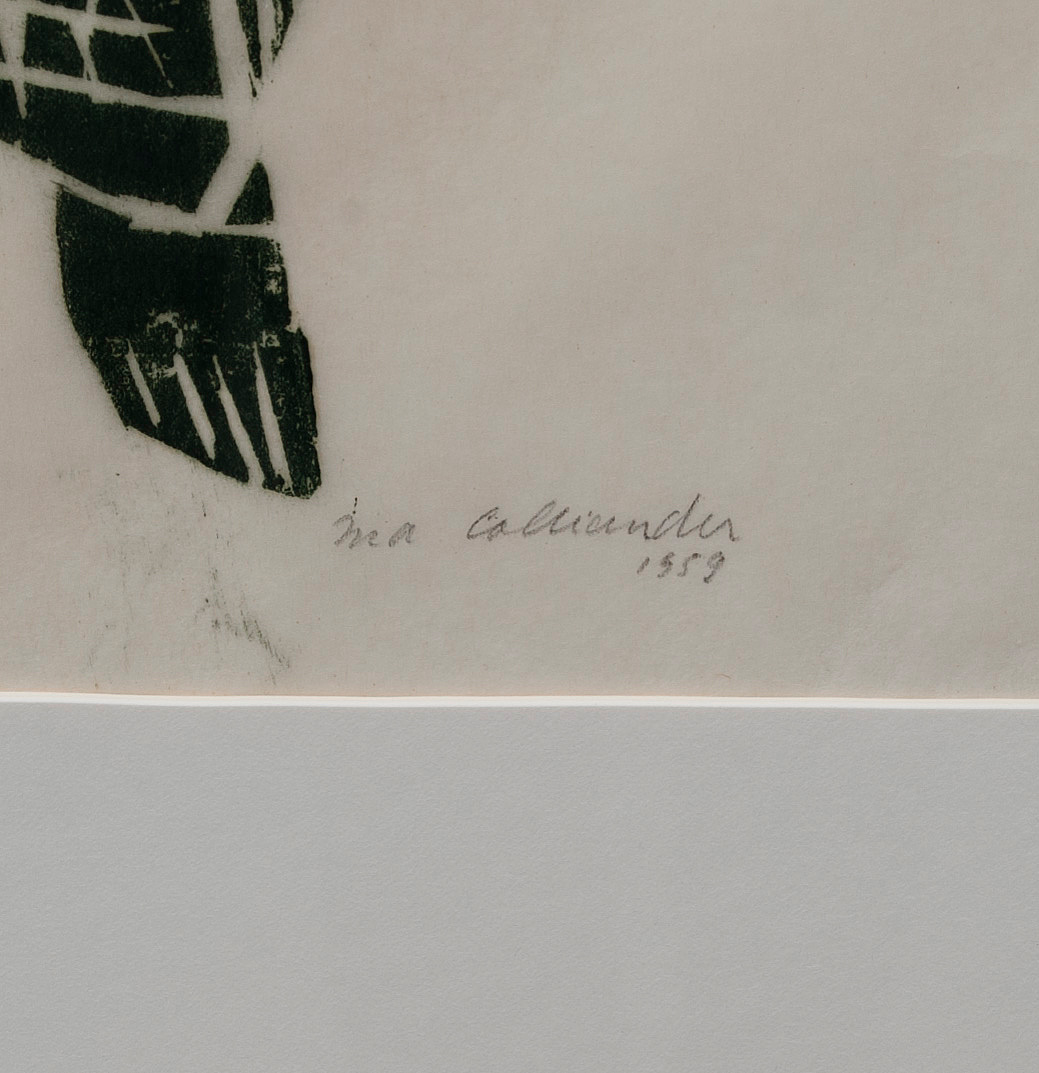 INA COLLIANDER, träsnitt, signerad och daterad 1959. Épreuve d'artiste ...