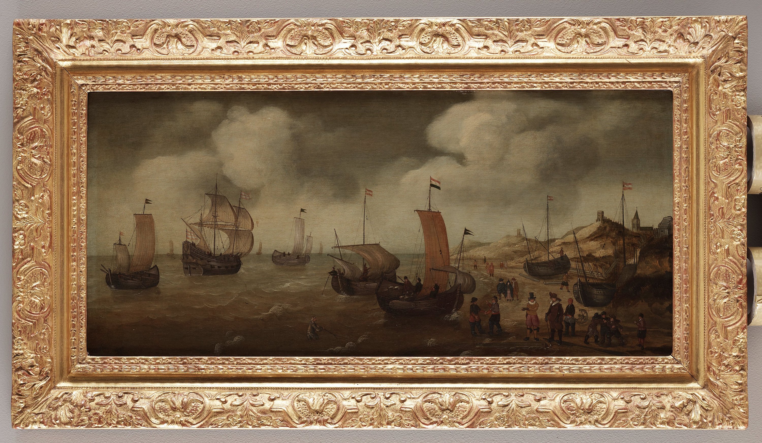 Cornelis Verbeeck, Dutch merchants and ship by the coast. - Bukowskis