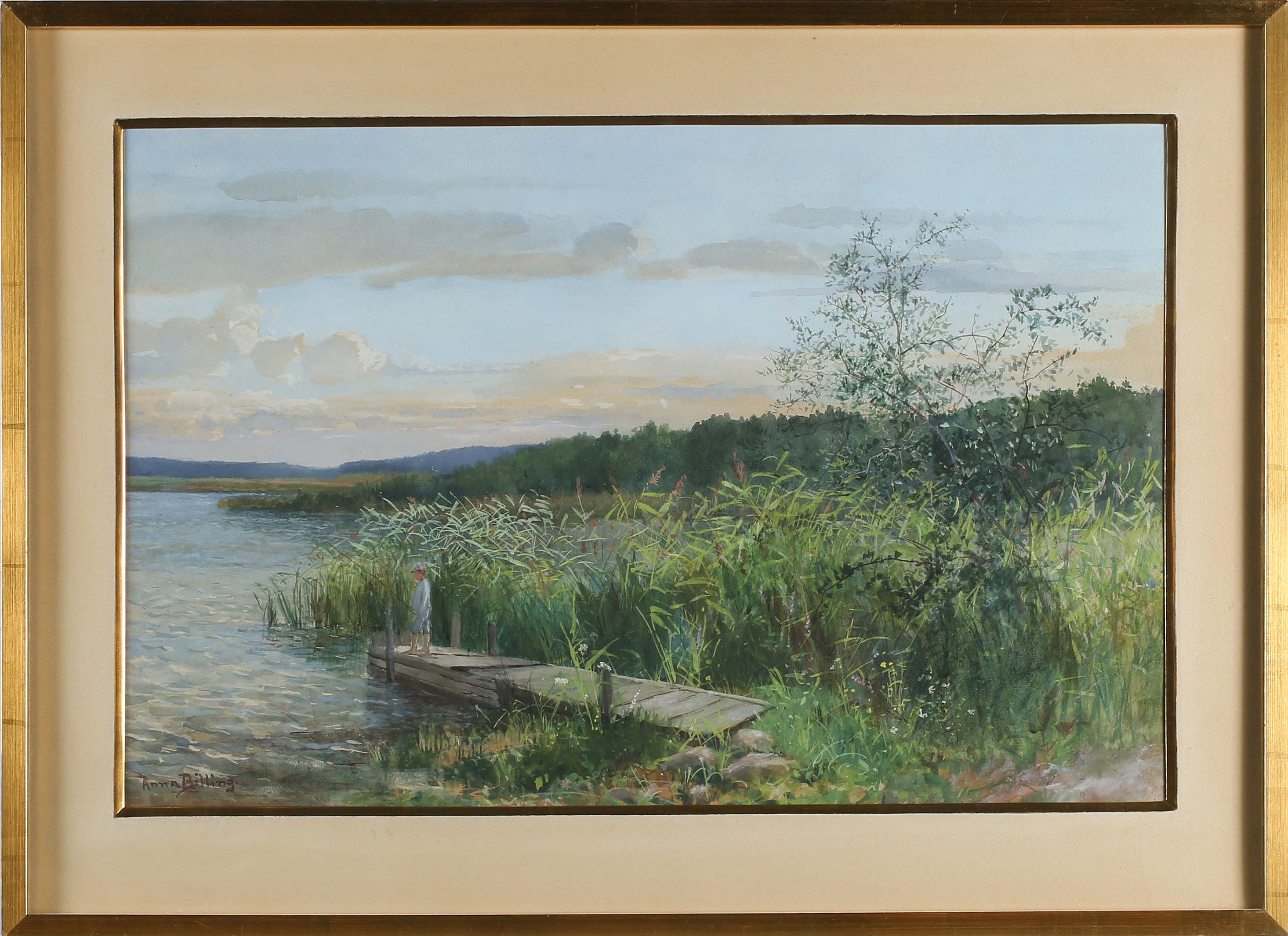 ANNA BILLING, akvarell, signerad. - Bukowskis