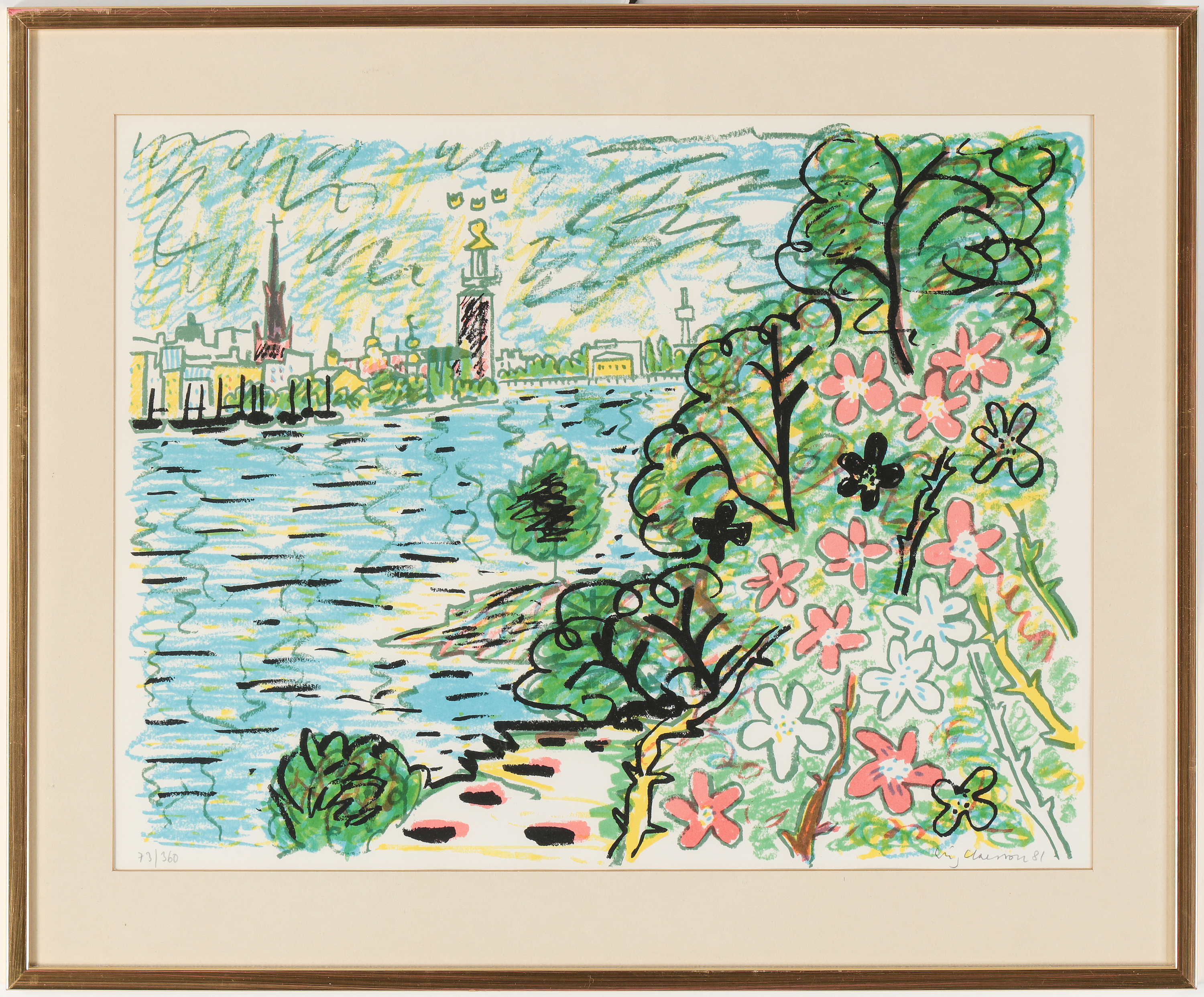 STIG CLAESSON (SLAS), färglitografi, signerad och numrerad 73/360 ...