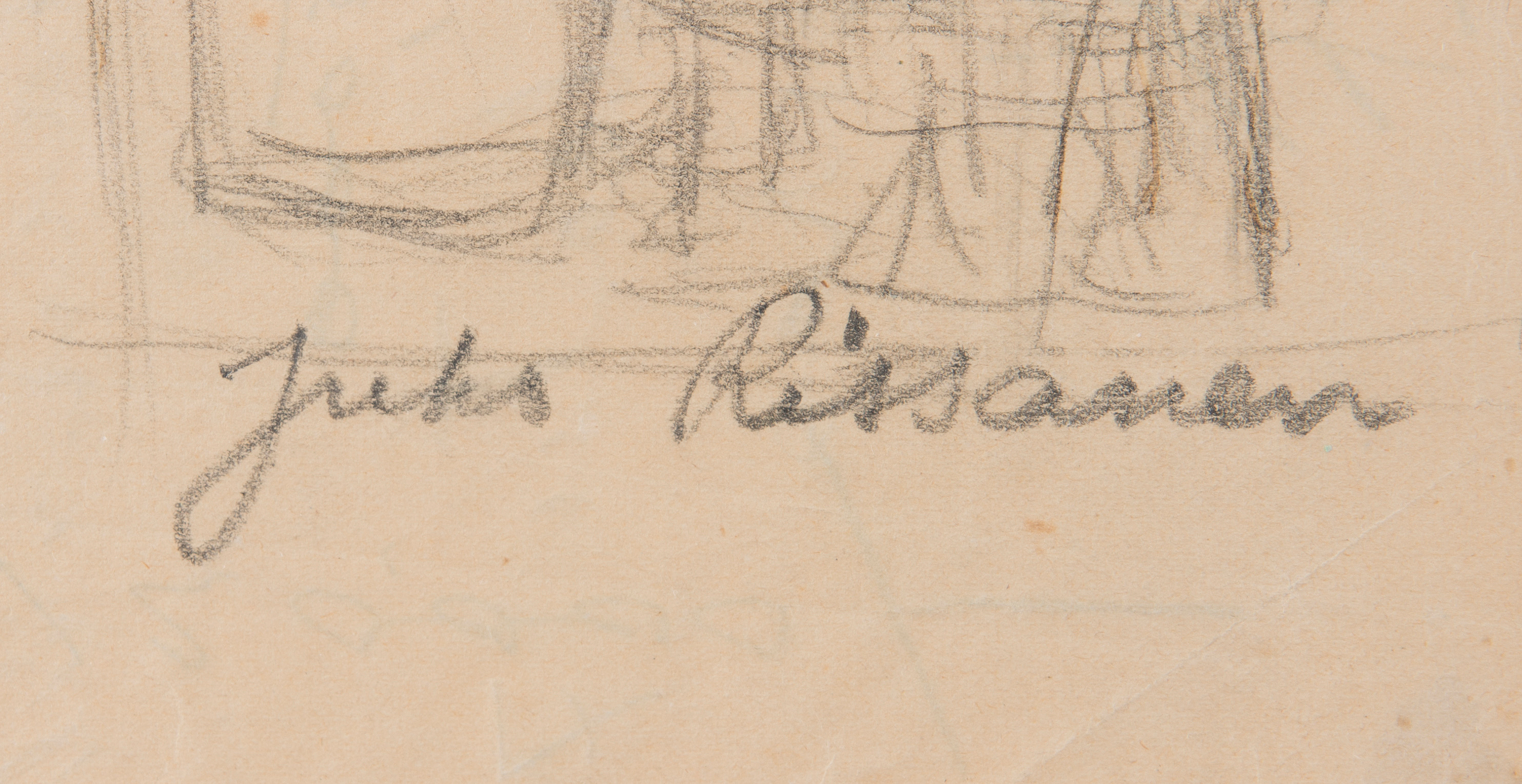 JUHO RISSANEN, blyertsteckning på papper, signerad. - Bukowskis