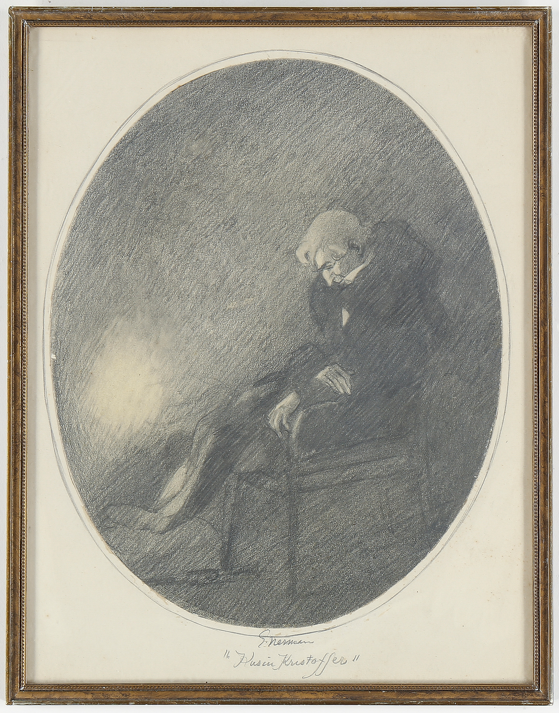 EINAR NERMAN, blyertsteckning, signerad. - Bukowskis