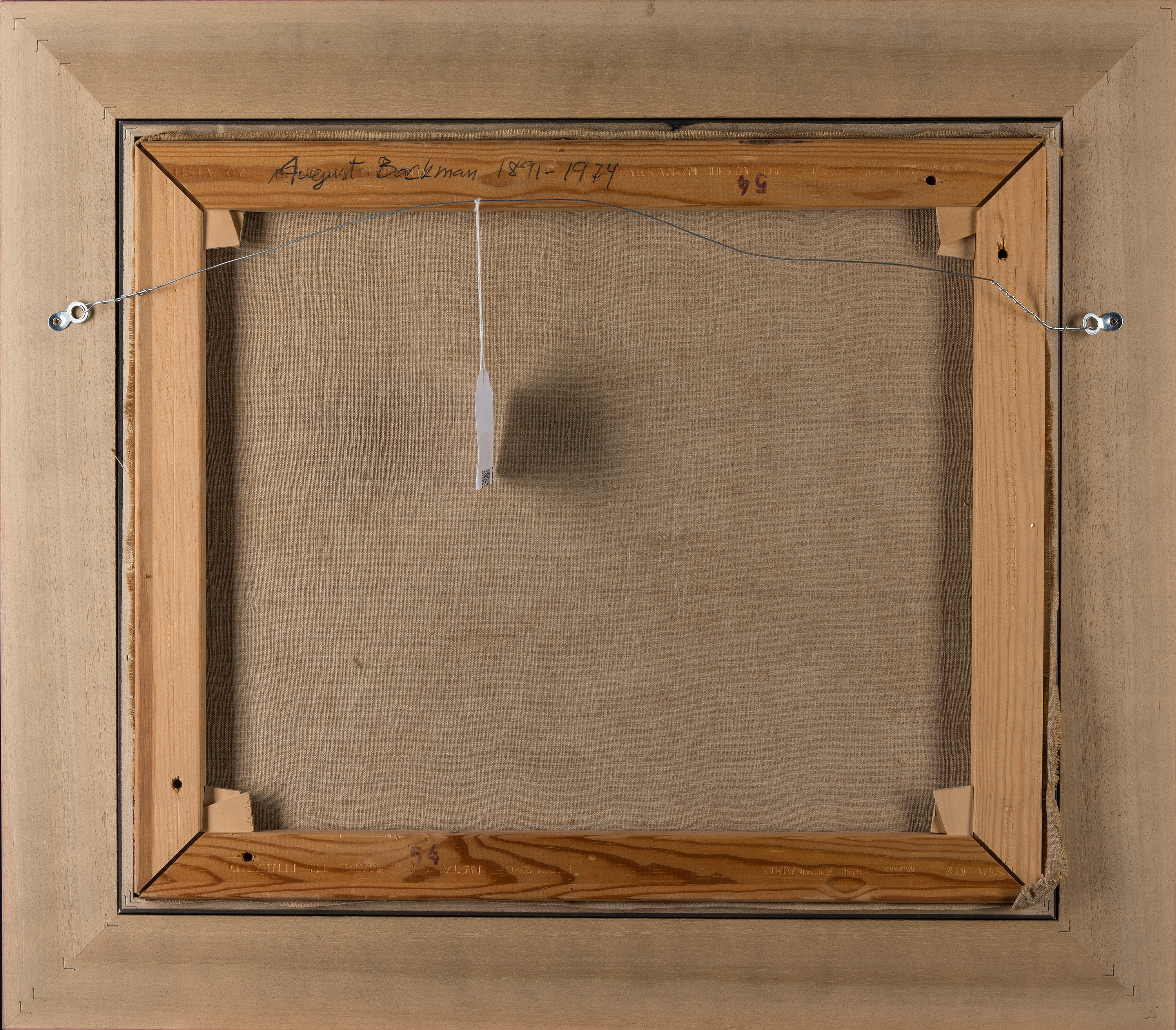 AUGUST BACKMAN, öljy kankaalle, signeerattu ja päivätty -59. - Bukowskis