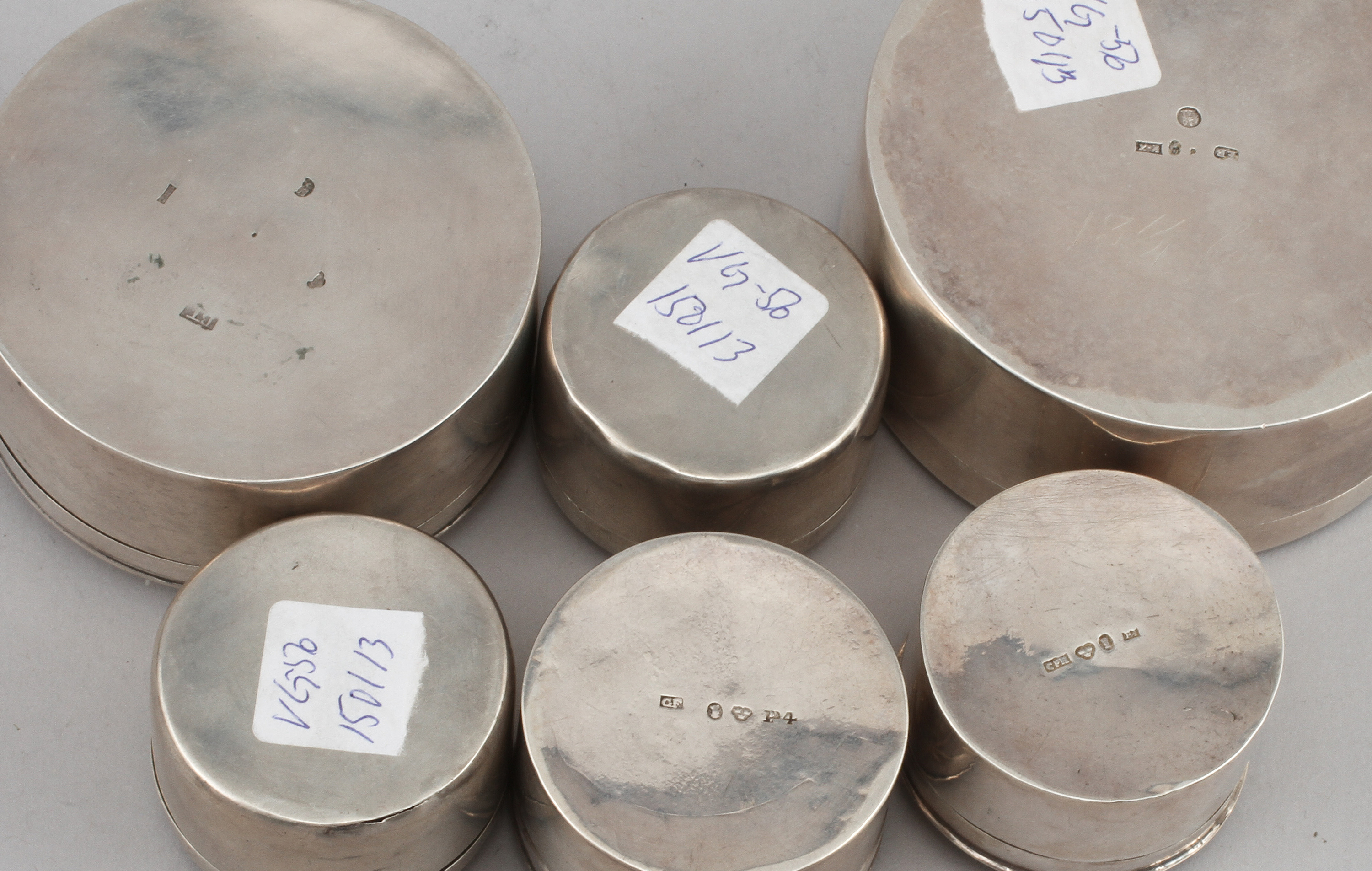 DOSOR, 6 st, silver, Sverige, 1800-tal, vikt 380 gram. - Bukowskis