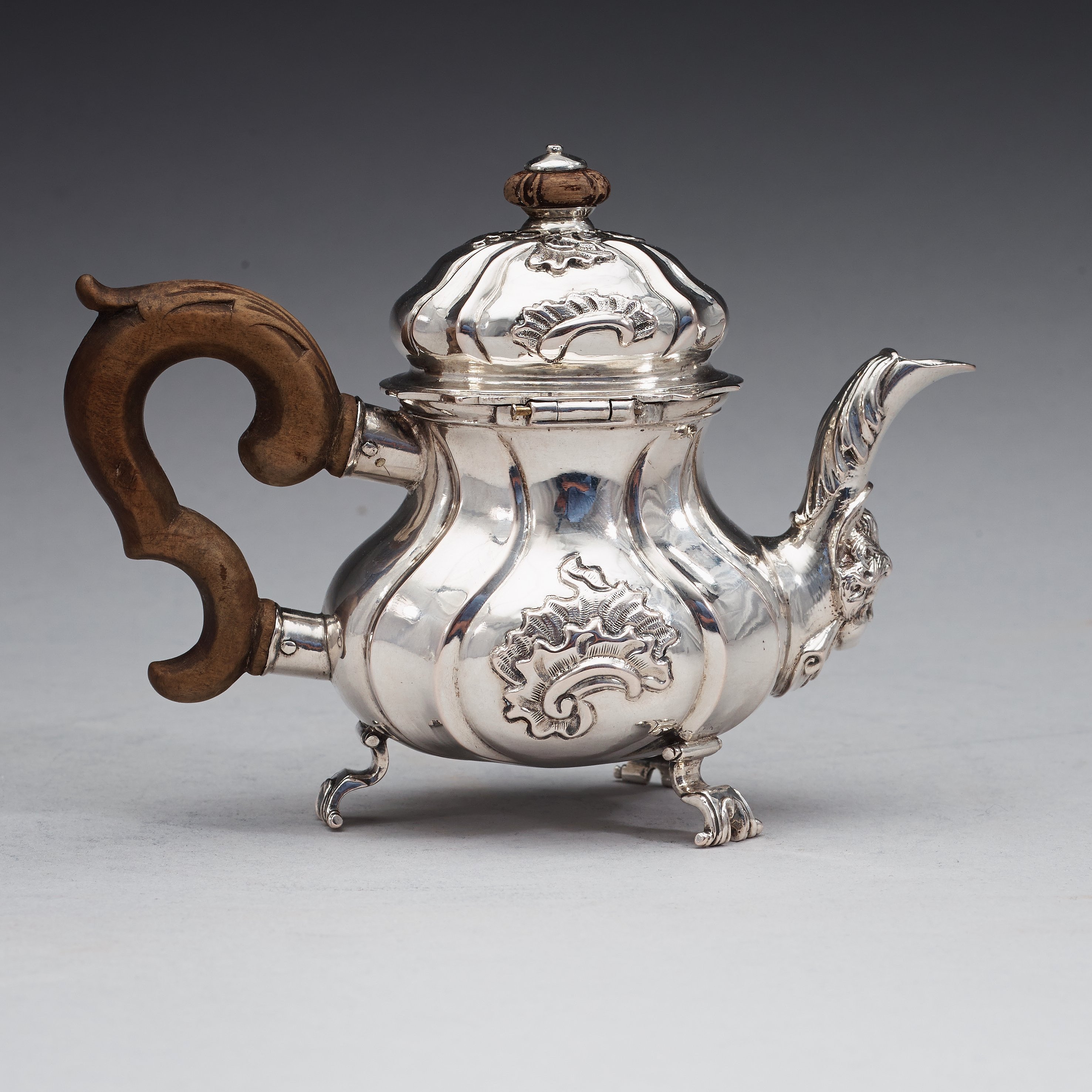 A Danish 18th century silver miniature tea-pot, marks of Jens Kjeldsen ...