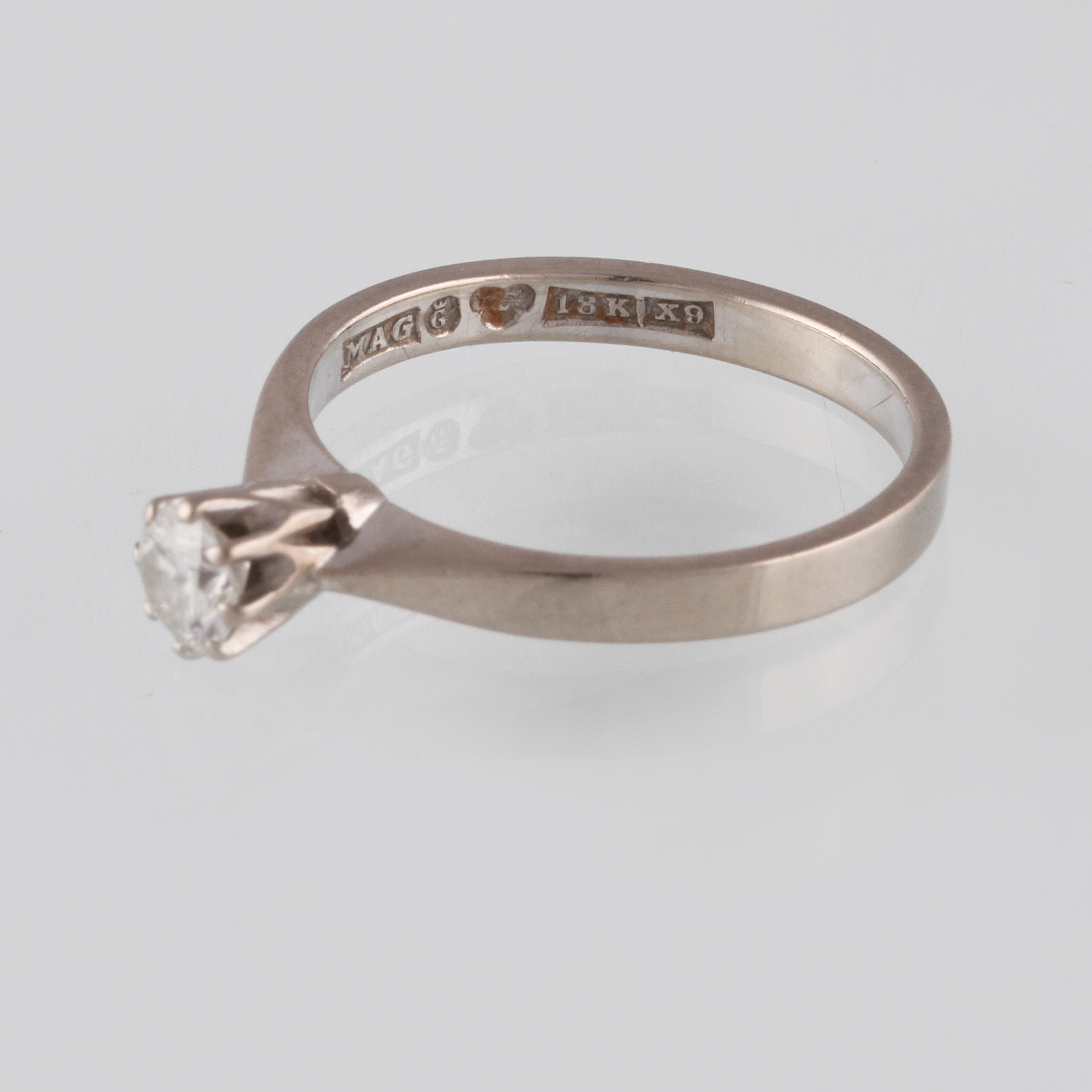RING, 18K vitguld med briljantslipad diamant 0.25 ct, Juvel Magnus ...