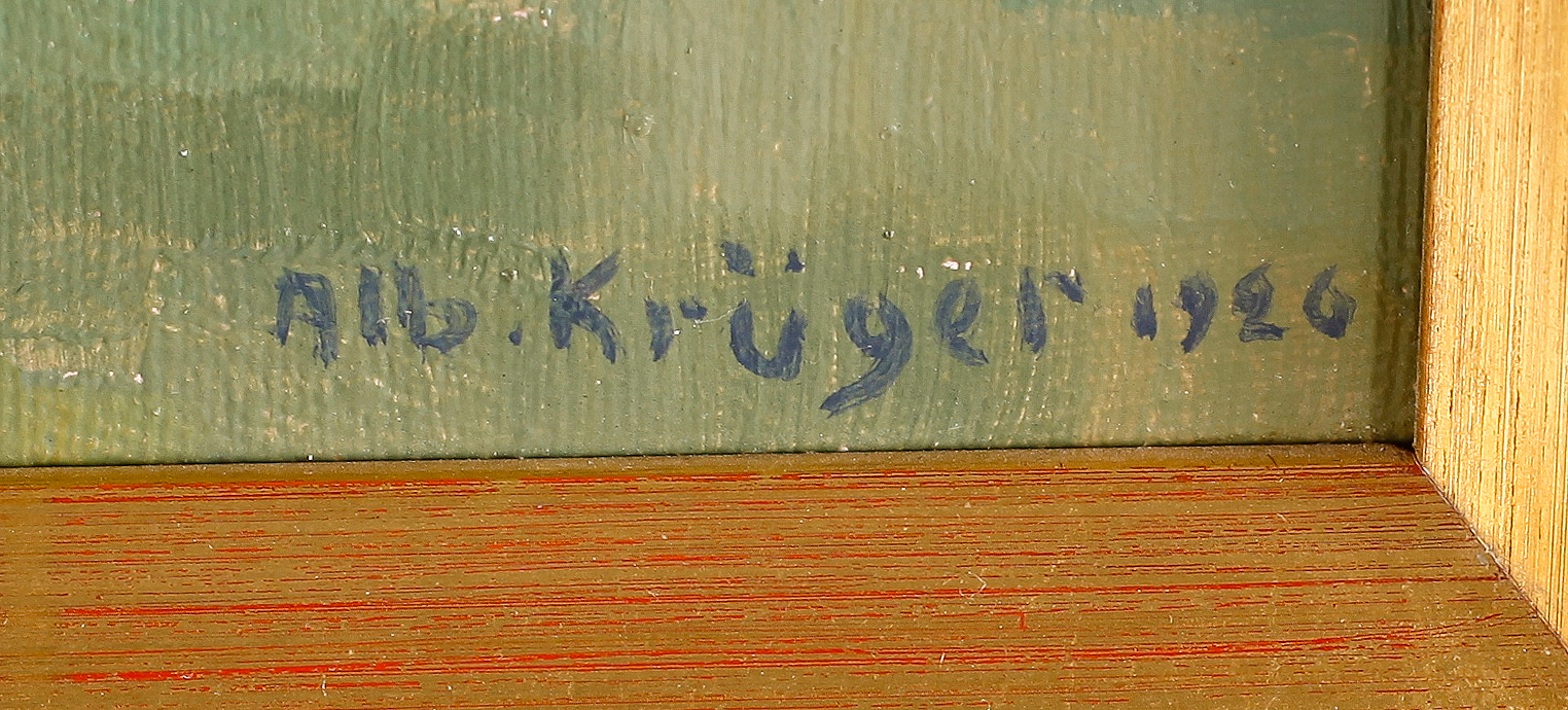 ALBERT KRÜGER, olja på duk, signerad och daterad 1920. - Bukowskis