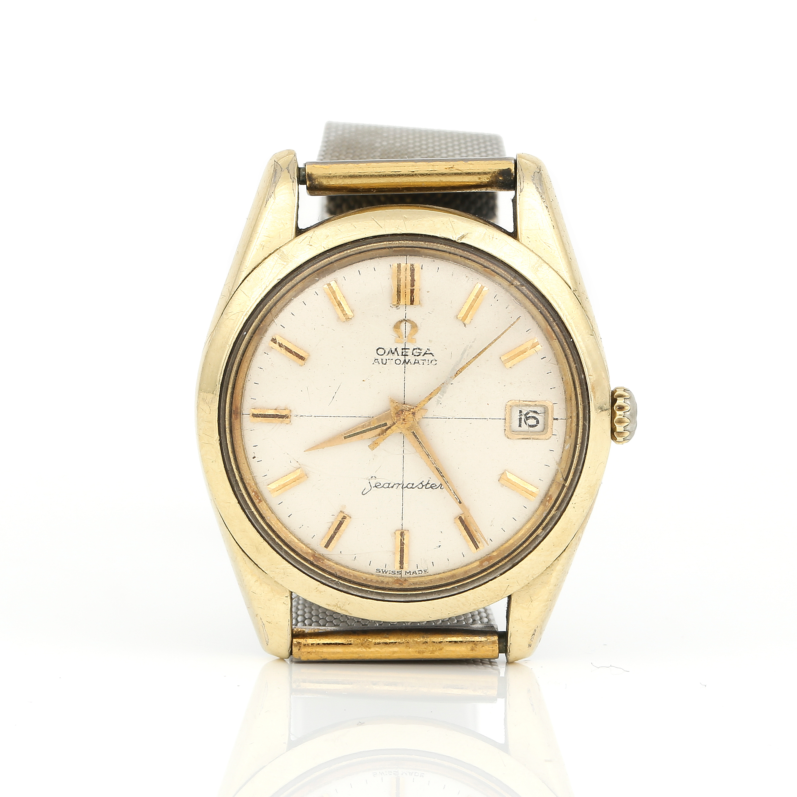 ARMBANDSUR, herr, Omega, Seamaster, Automatic, guld på stål/stål, 1950/ ...